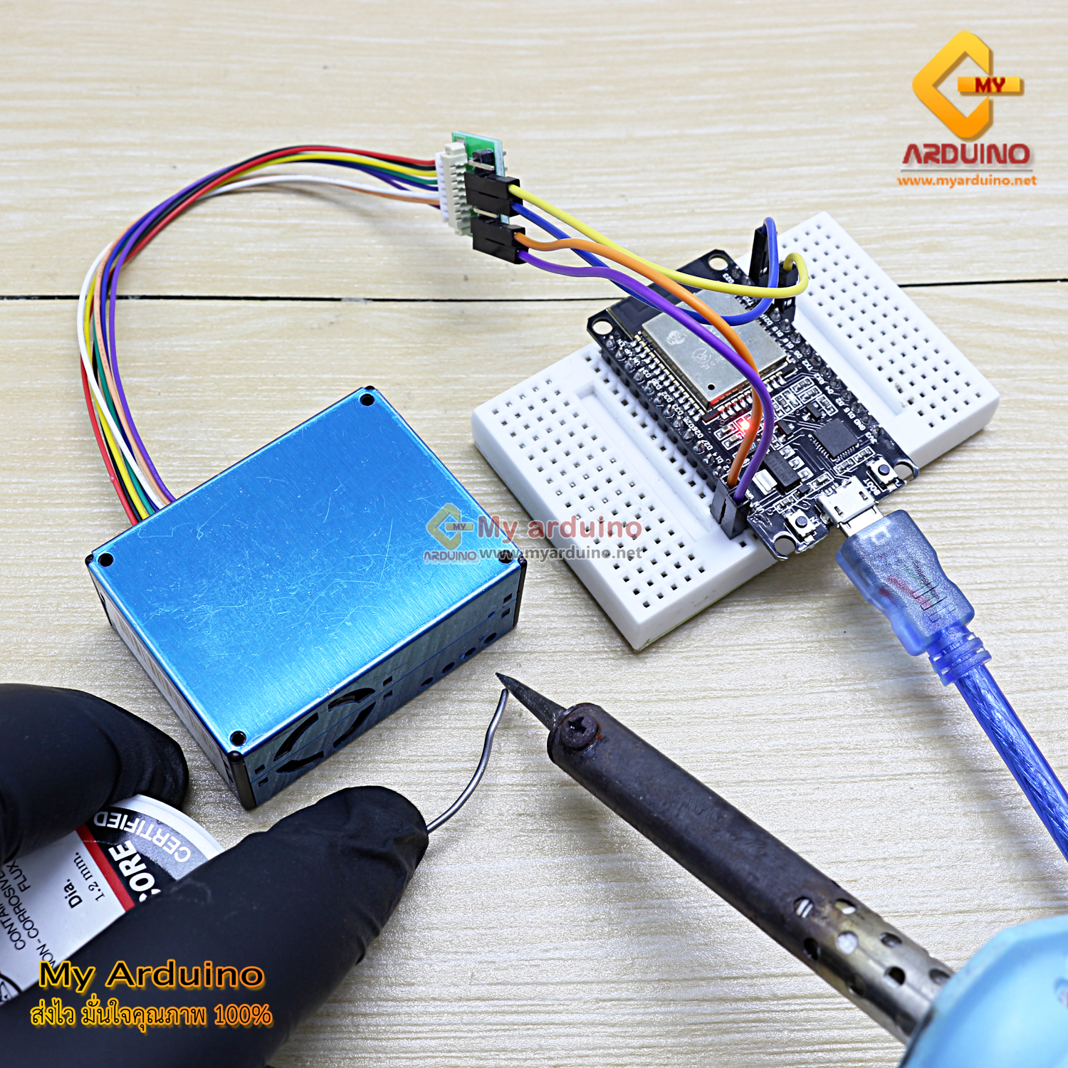 สอนใช้งาน ESP32 PM2.5 เซ็นเซอร์ตรวจจับฝุ่นละออง วัดคุณภาพอากาศ Laser ...