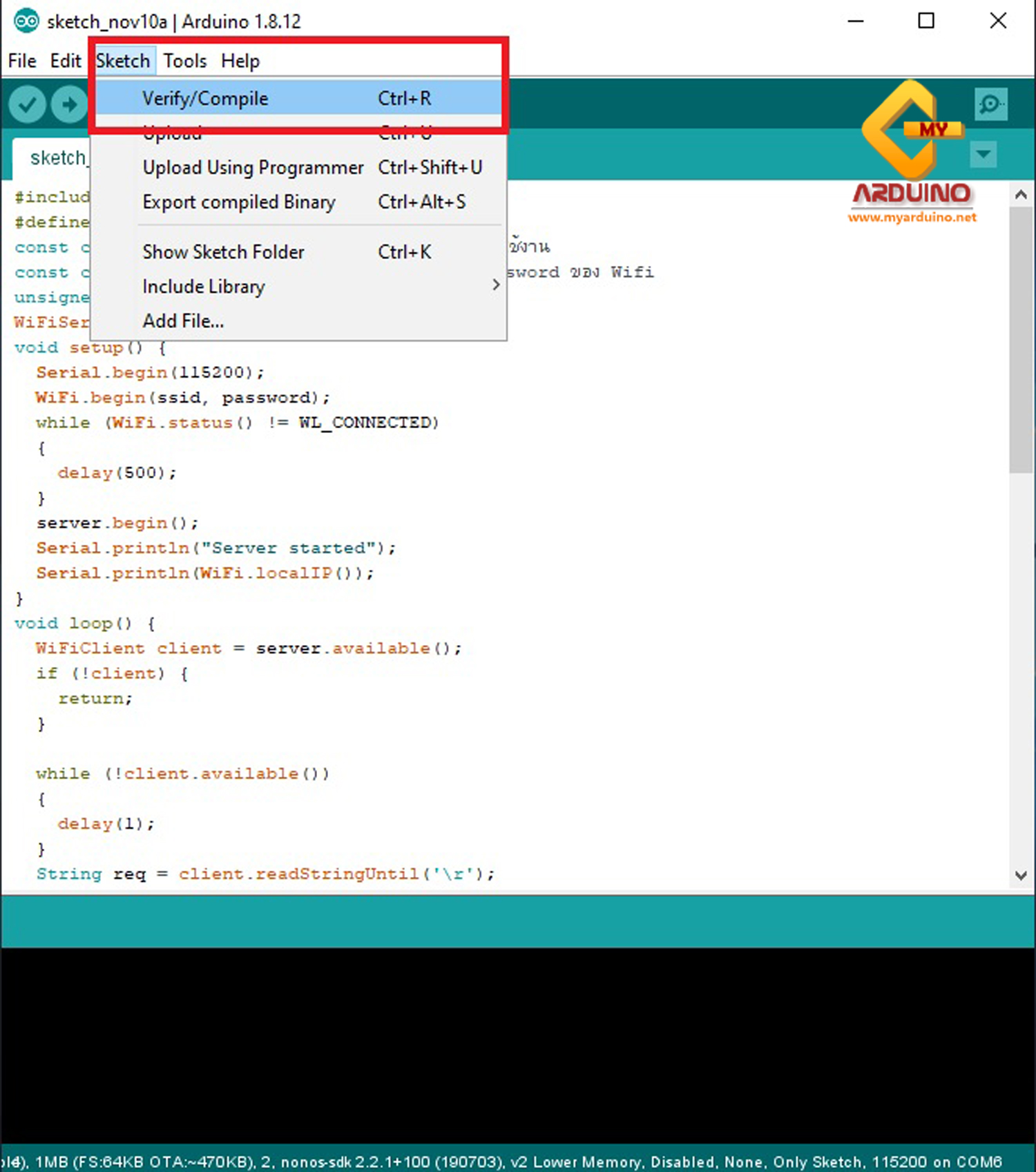 สอนใช้งาน Arduino UNO+WiFi R3 ATmega328P+ESP8266 Web Server Wifi - ขาย ...