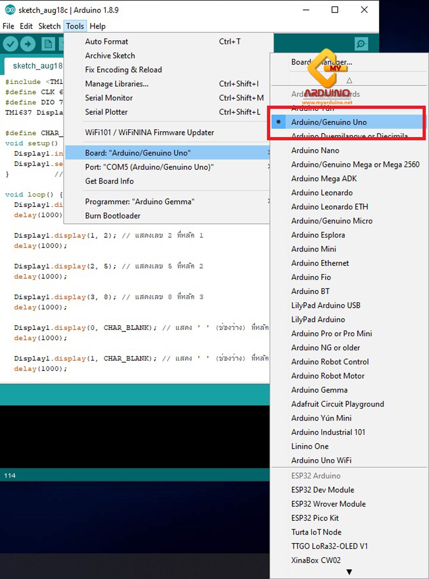 สอนใช้งาน Arduino โมดูลแสดงผลแบบนาฬิกา ตัวเลข 4 หลัก Led Time Clock Module Tm1637 ขาย Arduino