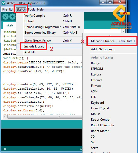 สอนใช้งาน Arduino เชื่อมต่อแสดงผล จอoled 096 นิ้ว สีน้ำเงิน แบบ I2c ขาย Arduino อุปกรณ์