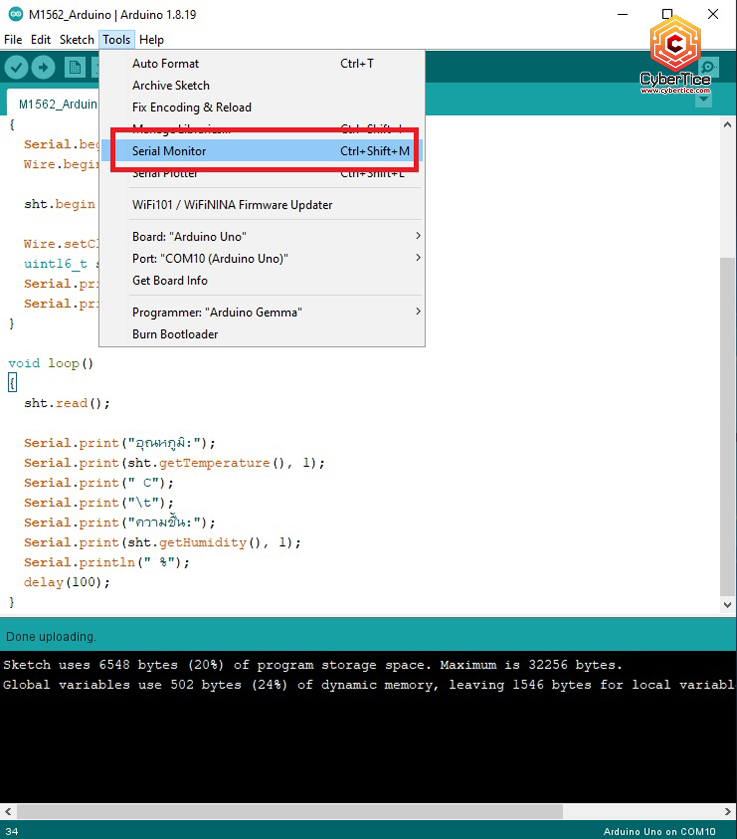 สอนใช้งาน Arduino SHT30 เซ็นเซอร์วัดอุณหภูมิและความชื้นกันน้ำ ในดินและ ...