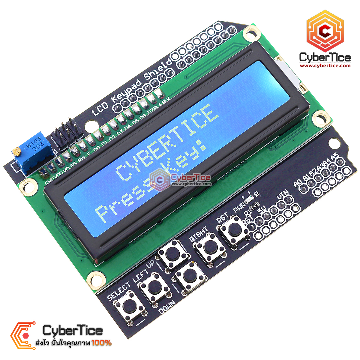 1602 LCD 16x2 Keypad Shield for Arduino (Blue Screen) - ขาย Arduino ...