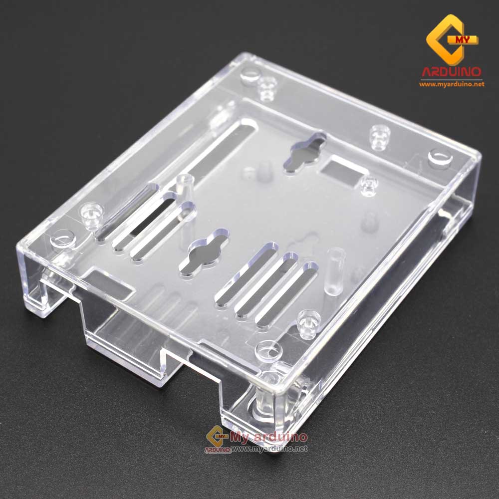 Arduino Uno R3 Acrylic Case Box กล่องพลาสติกแบบใส สำหรับ Arduino Uno Case V2 ขาย Arduino