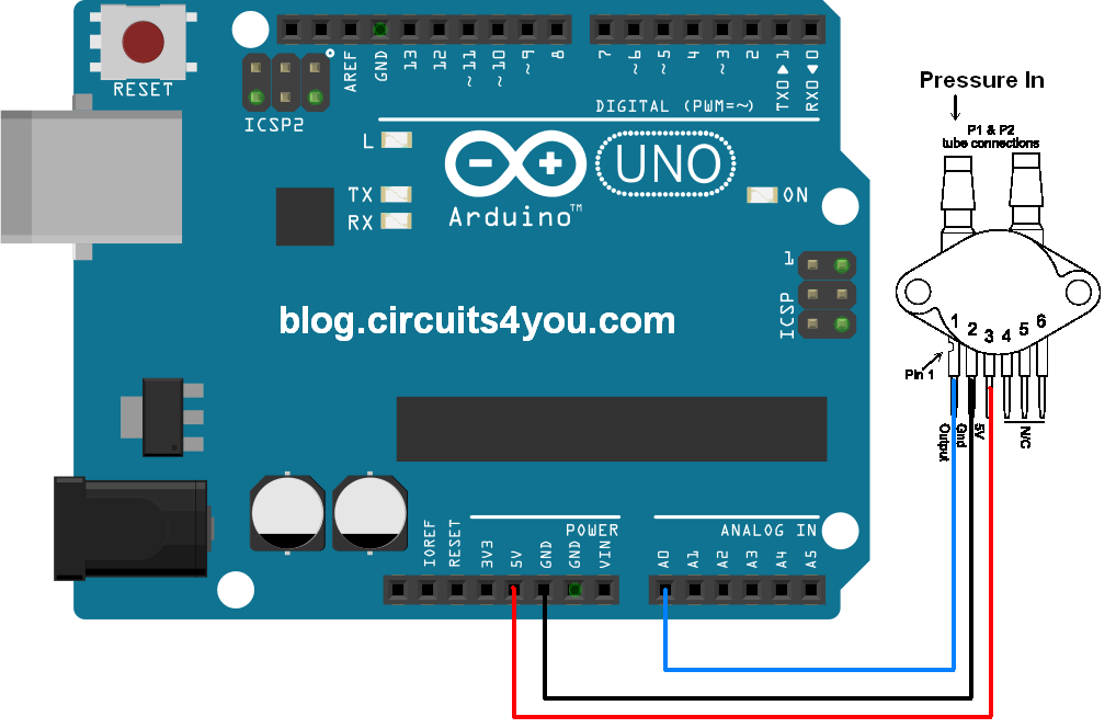 MPX10DP Dual Port for Differential Pressure Sensor เซ็นเซอร์วัดความดัน 0-10 kPa - ขาย Arduino ...
