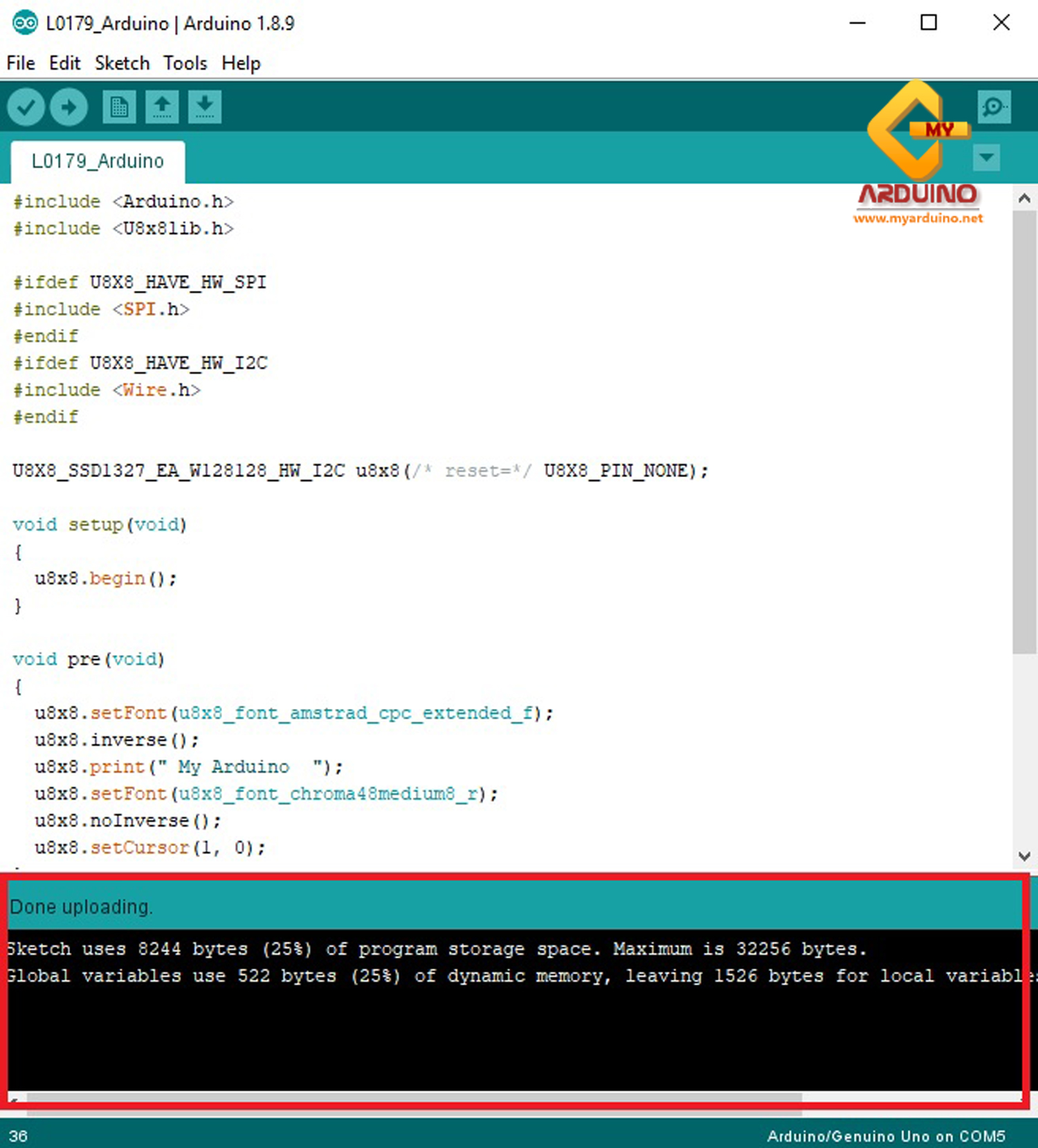 สอนใช้งาน Arduino จอแสดงผล OLED SSD1327 128x128 แบบ I2C ขนาด1.5” นิ้ว - ขาย Arduino อุปกรณ์ ...