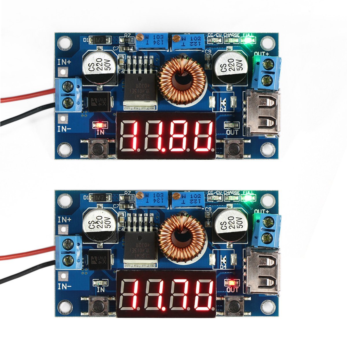 XL4015 DC-DC Step Down Converter 5-36V to 1.25-32V 5A Buck Voltage USB ...
