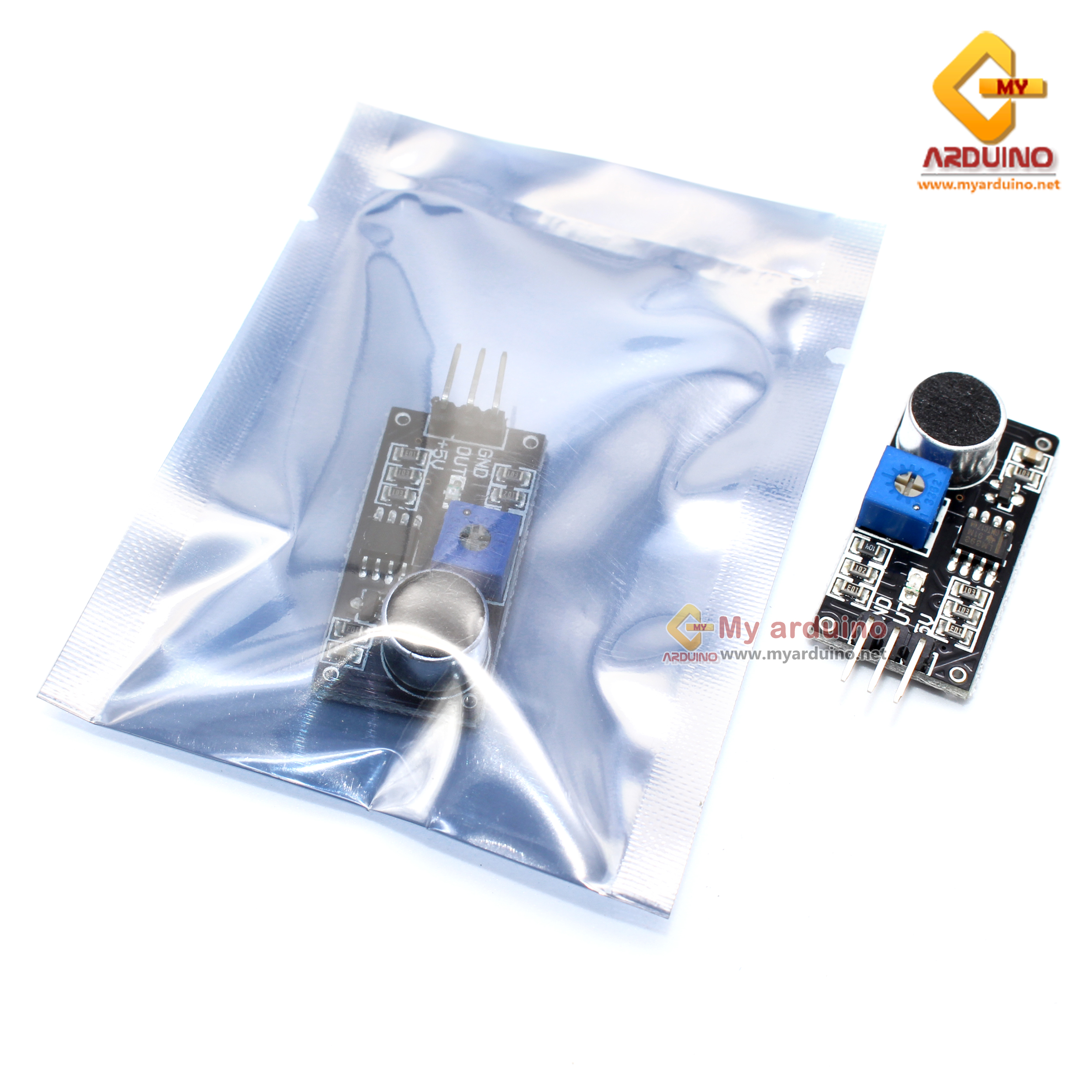 เซ็นเซอร์ตรวจจับเสียง Sound Sensor Module Condenser Lay On Pcb ขาย Arduino อุปกรณ์ Arduino