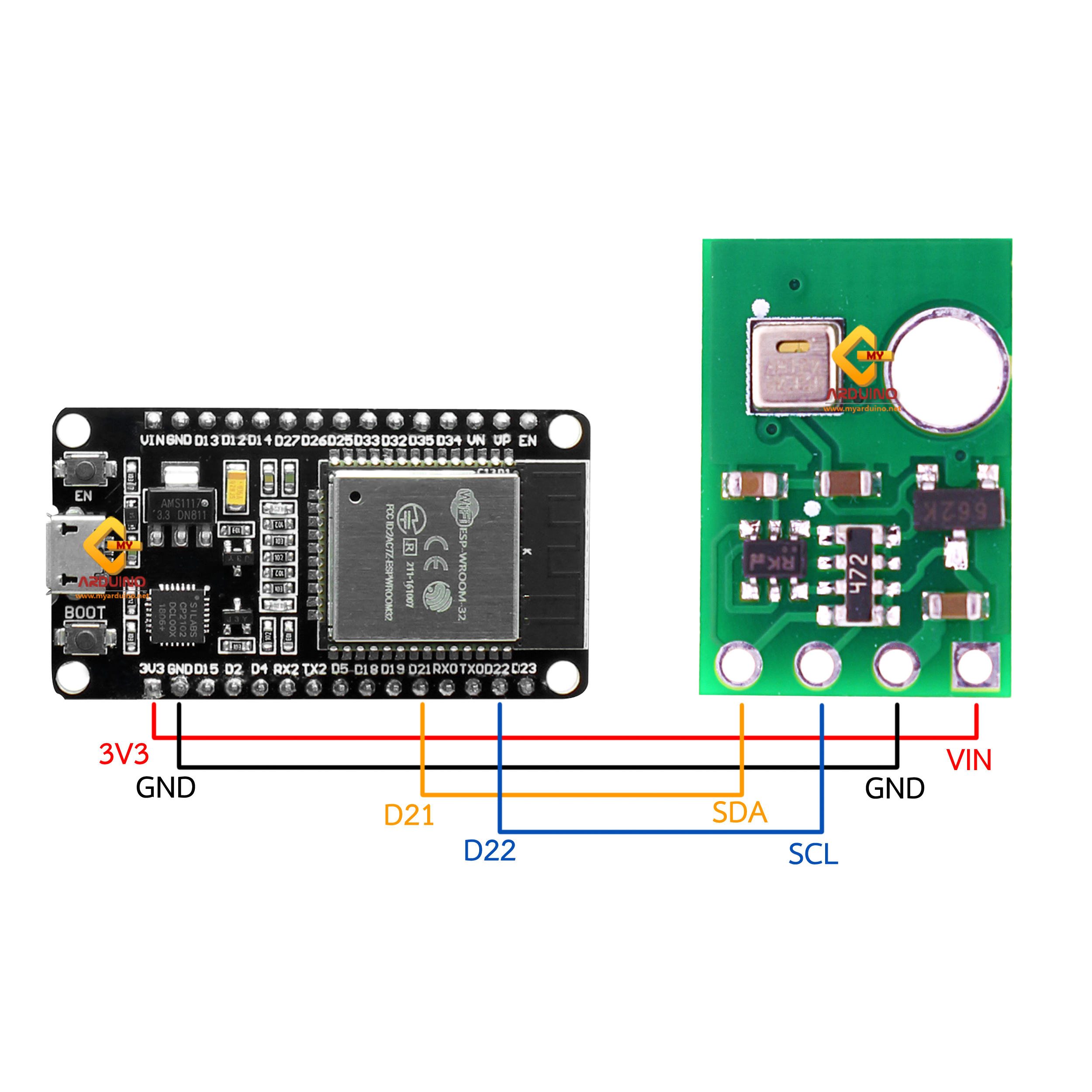 สอนใช้งาน ESP32 AHT20 I2C เซ็นเซอร์วัดอุณภูมิและความชื้น temperature and humidity sensor module ...