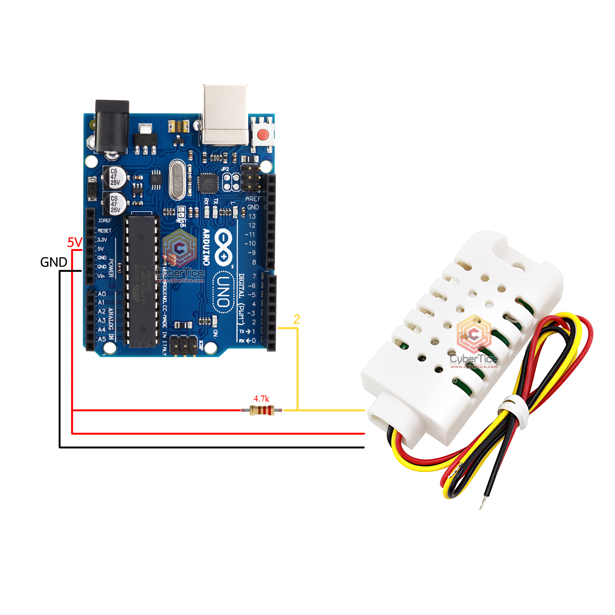 สอนใช้งาน Arduino DHT22 AM2302 เซ็นเซอร์วัด อุณหภูมิและความชื้น อย่างดีสำหรับ Arduino พร้อมเคส ...