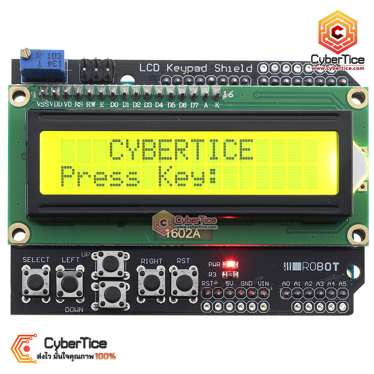 1602 LCD 16x2 Keypad Shield for Arduino (Yellow Screen) - ขาย Arduino ...