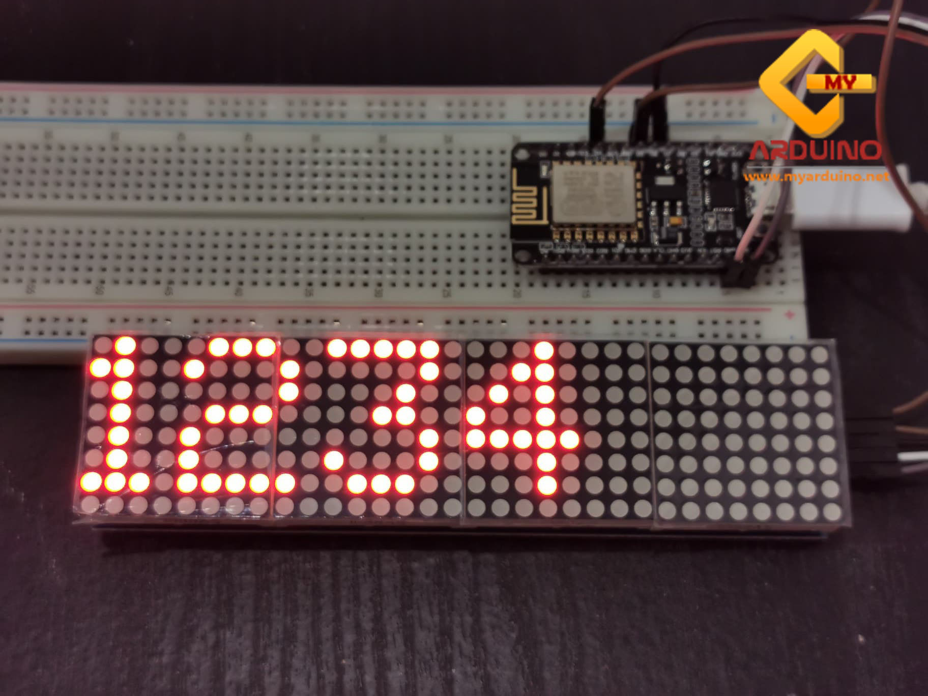 สอนใช้งาน NodeMCU ESP8266 LED Matrix Driver MAX7219 แสงผลตัวเลข ตัว ...