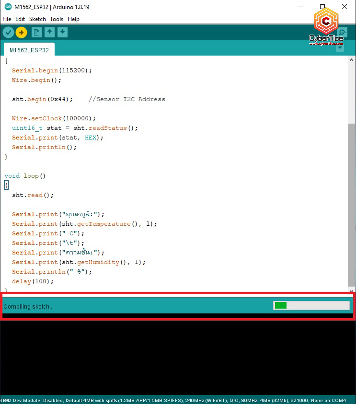 สอนใช้งาน ESP32 SHT30 เซ็นเซอร์วัดอุณหภูมิและความชื้นความแม่นยำสูง I2c Temperature Humidity ...