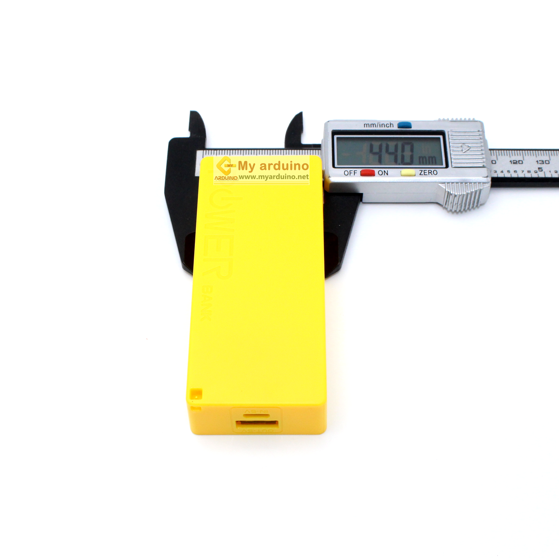 Power Bank แหล่งจ่ายไฟสำหรับ Arduino Esp8266 ชาร์จไฟผ่าน Usb ถ่าน 18650 2 ก้อน สีเหลือง ขาย