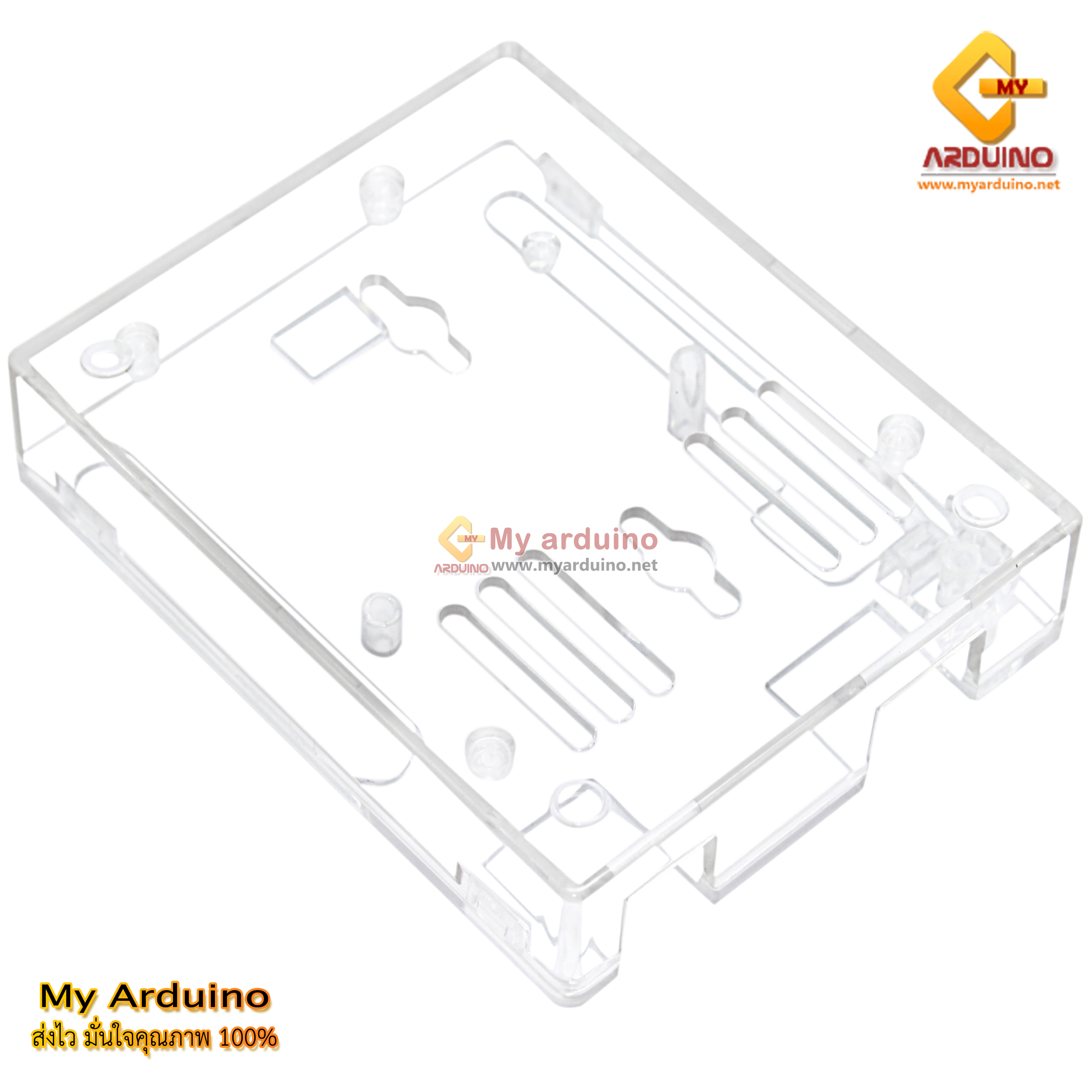 Arduino Uno R3 Acrylic Case Box กล่องพลาสติกแบบใส สำหรับ Arduino Uno Case V2 ขาย Arduino
