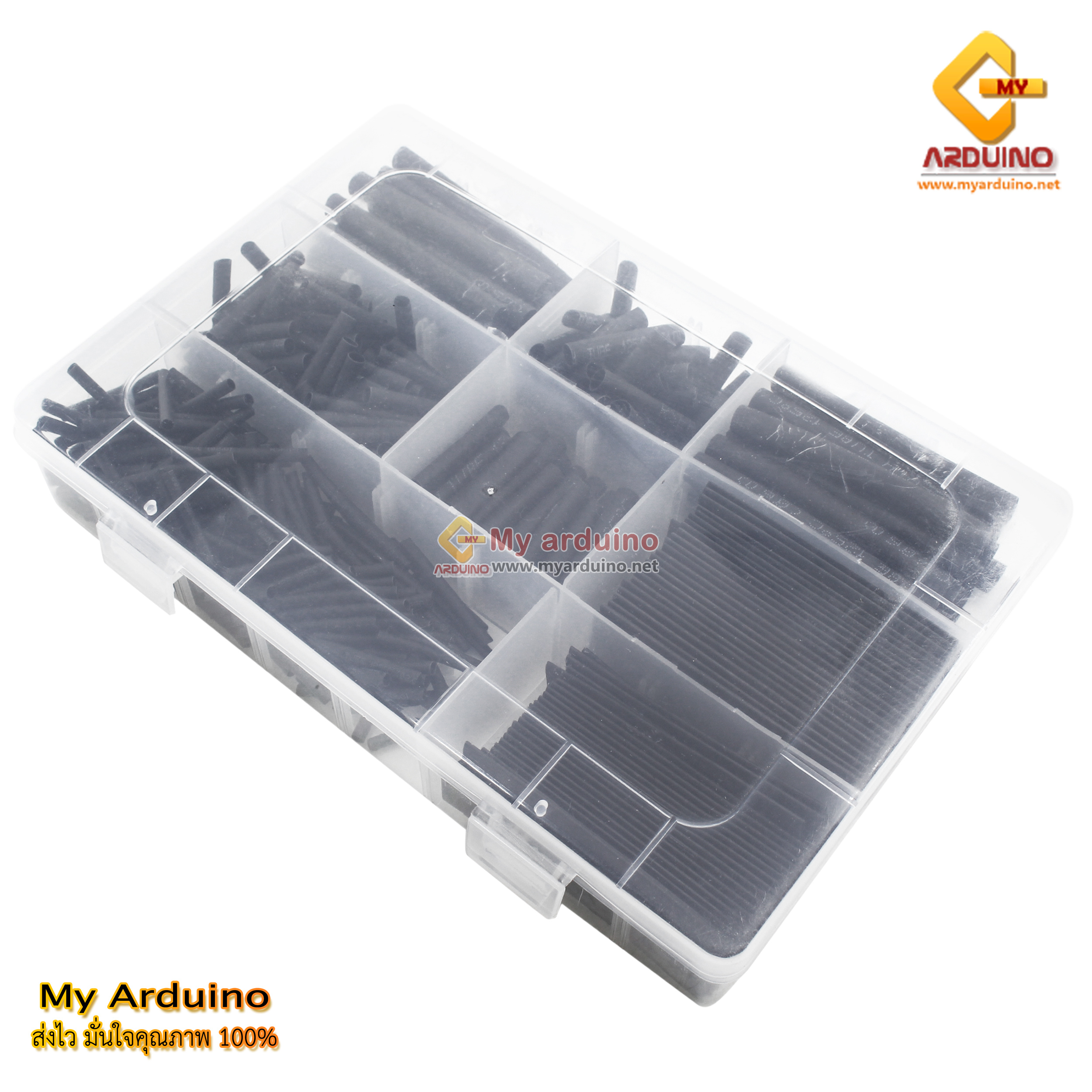 ชุดเซ็ตท่อหด พร้อมกล่องอุปกรณ์ สำหรับหุ้มสายไฟ สีดำ 405 ชิ้น ขาย Arduino อุปกรณ์ Arduino