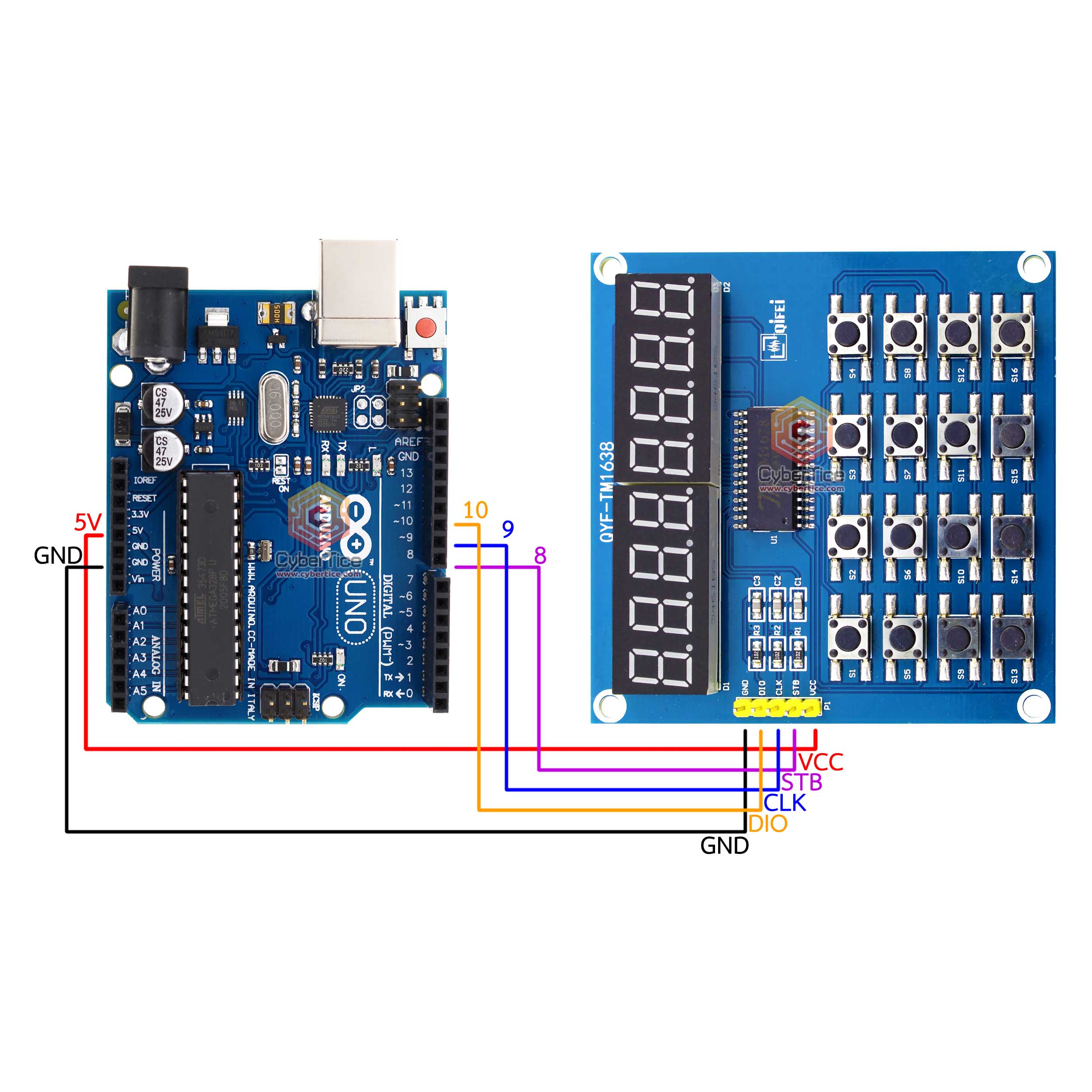 สอนใช้งาน Arduino Tm1638 Mcu 8 Bit Led Digital Tube Keyboard Module Scan And Display Module