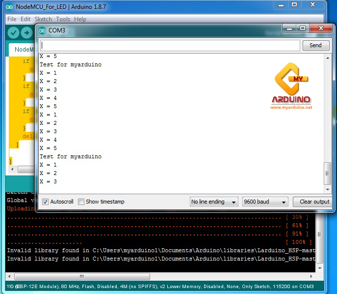 สอนใช้งาน Nodemcu Esp8266 คำสั่ง For สั่งงานให้โปรแกรมวนลูปทำซ้ำ ไฟ Led วิ่ง ขาย Arduino