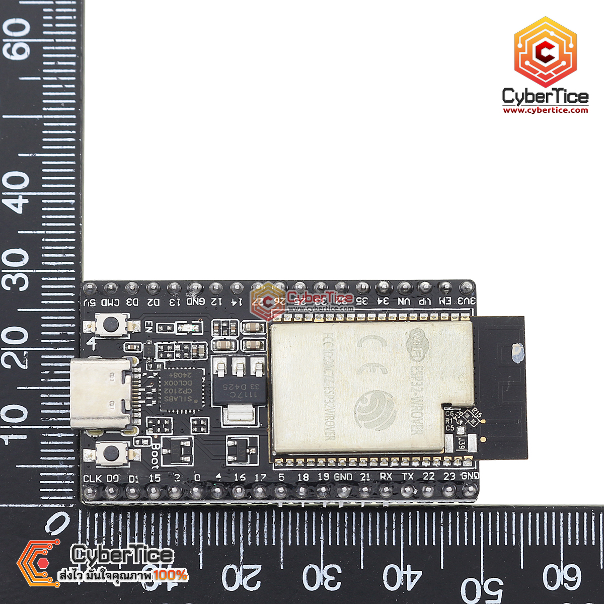 ESP32 NodeMCU ESP-WROOM-B WROVER Wi-Fi and Bluetooth Module Dual Core Consumption USB Type-C ...