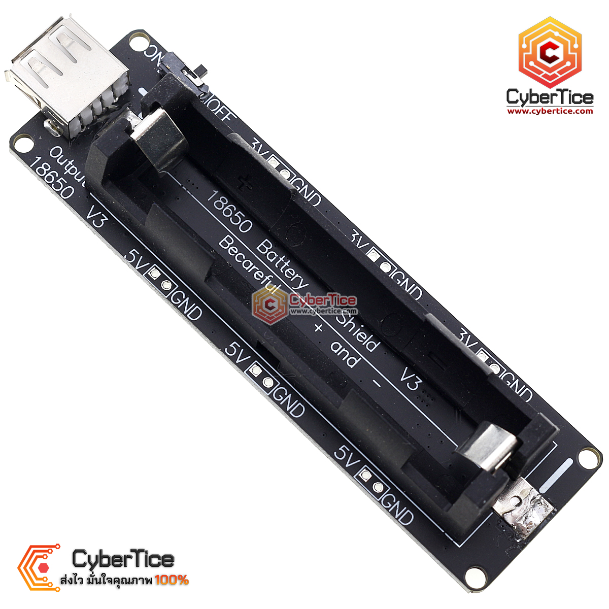 โมดูลชาร์จแบตเตอรี่ 18650 พร้อมช่องจ่ายไฟ USB Battery Shield V3 สำหรับ Raspberry Pi WEMOS ...