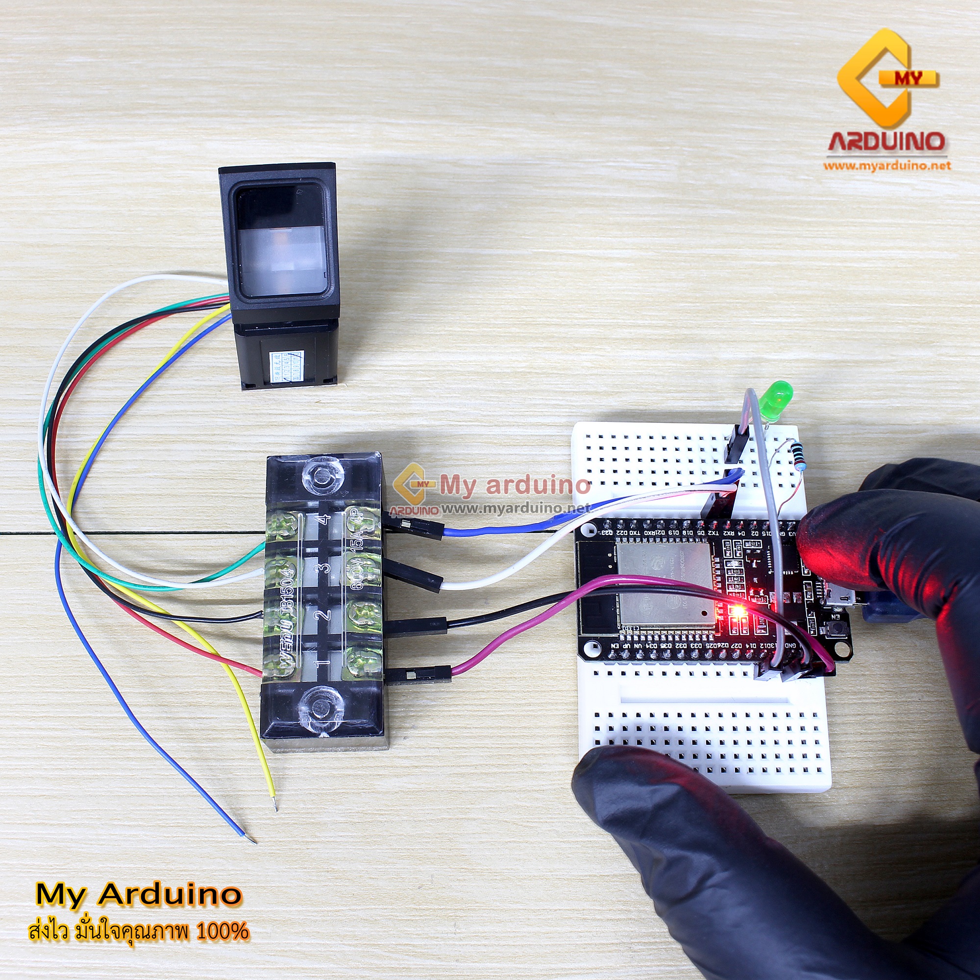 สอนใช้งาน Nodemcu Esp32 สแกนลายนิ้วมือ ควบคุมเปิดปิดไฟ Led ขาย Arduino อุปกรณ์ Arduino คุณภาพ