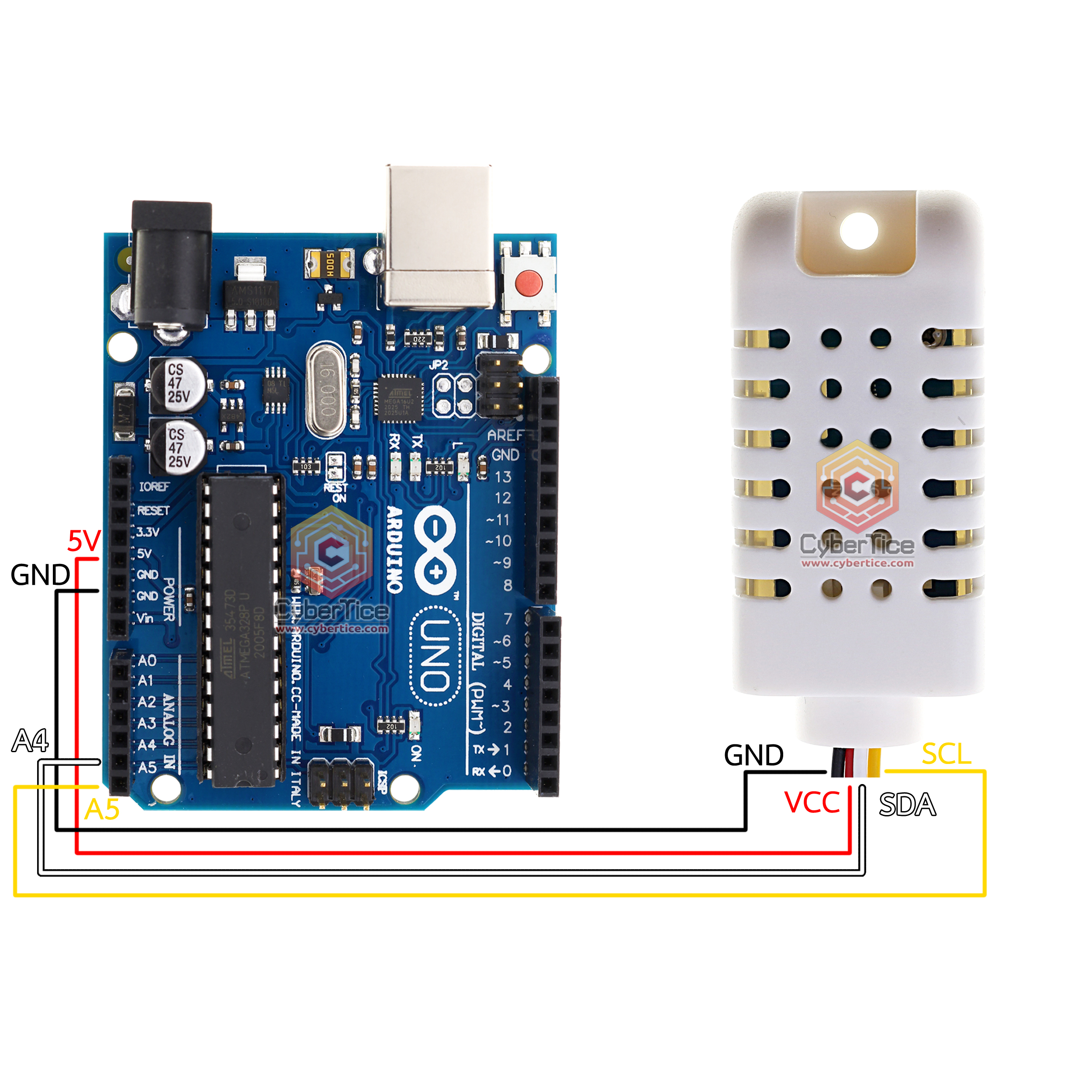 สอนใช้งาน Arduino Sht30 เซ็นเซอร์วัดอุณหภูมิและความชื้น Digital Output ขาย Arduino อุปกรณ์