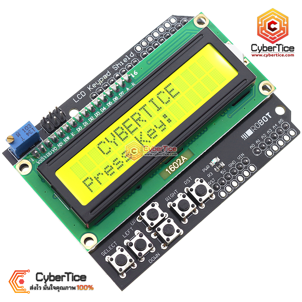 1602 LCD 16x2 Keypad Shield for Arduino (Yellow Screen) - ขาย Arduino ...