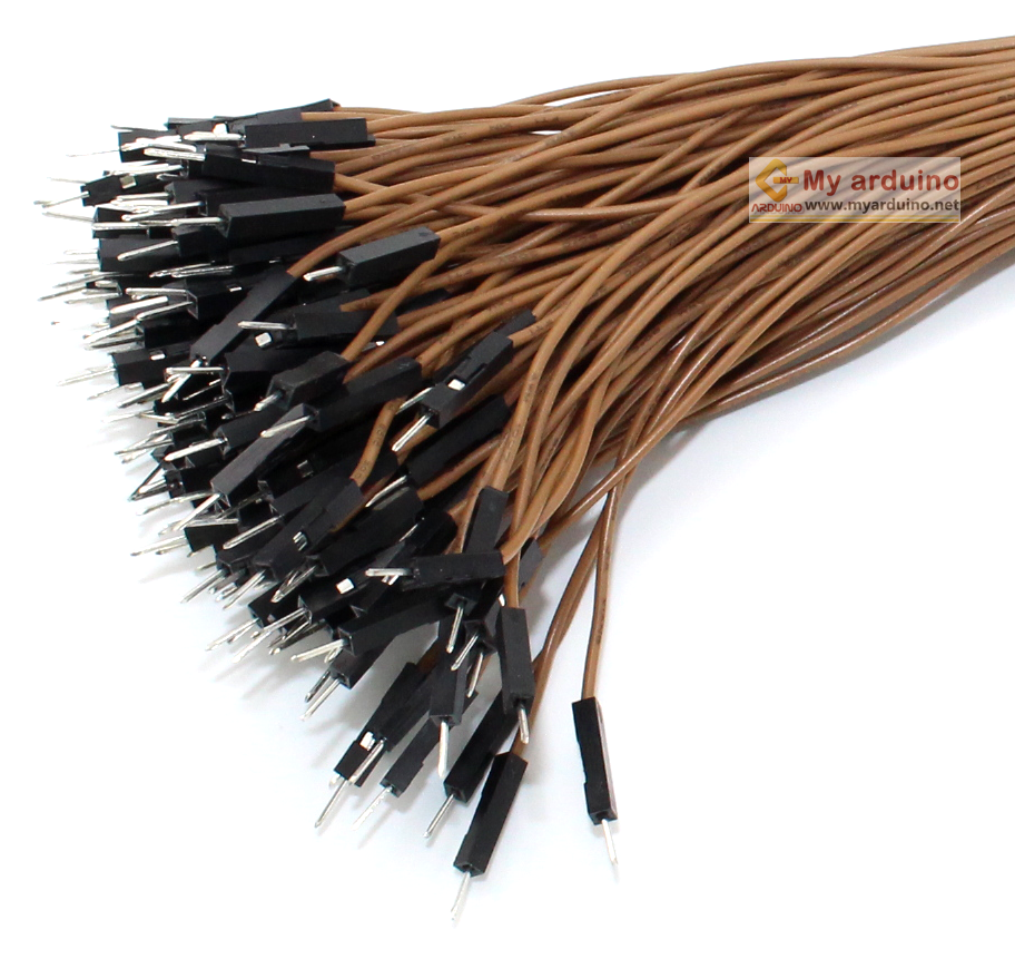 สายไฟจัมเปอร์ 20cm ผู้-ผู้ สีน้ำตาล จำนวน 10 เส้น หนาพิเศษ 24AWG - ขาย ...