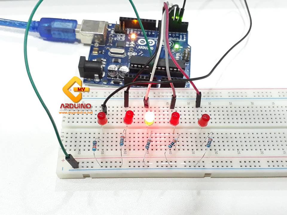 สอนใช้งาน Arduino สัญญาณ Digital Output ควบคุม Led ไฟวิ่ง ขาย Arduino