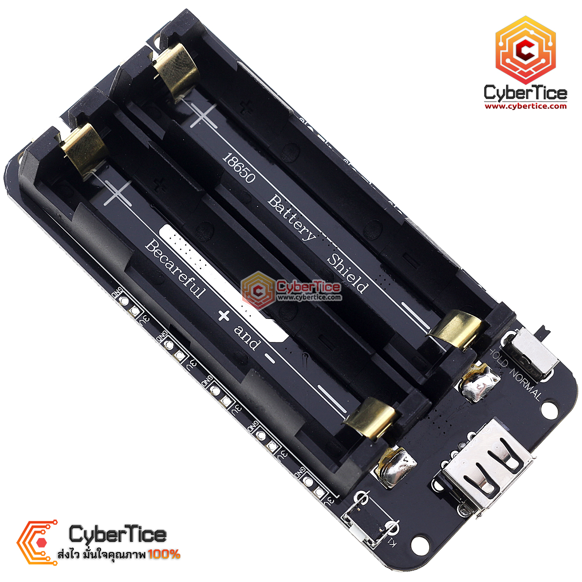 โมดูลชาร์จแบตเตอรี่ 18650 พร้อมช่องจ่ายไฟ USB Battery Shield V3 สำหรับ Raspberry Pi WEMOS ...