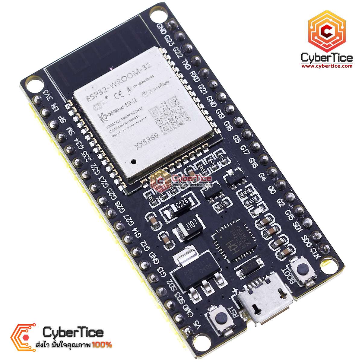 Esp32 Nodemcu Esp Wroom 32 Wi Fi And Bluetooth Module Dual Core Consumption 38p Ch9102 ขาย