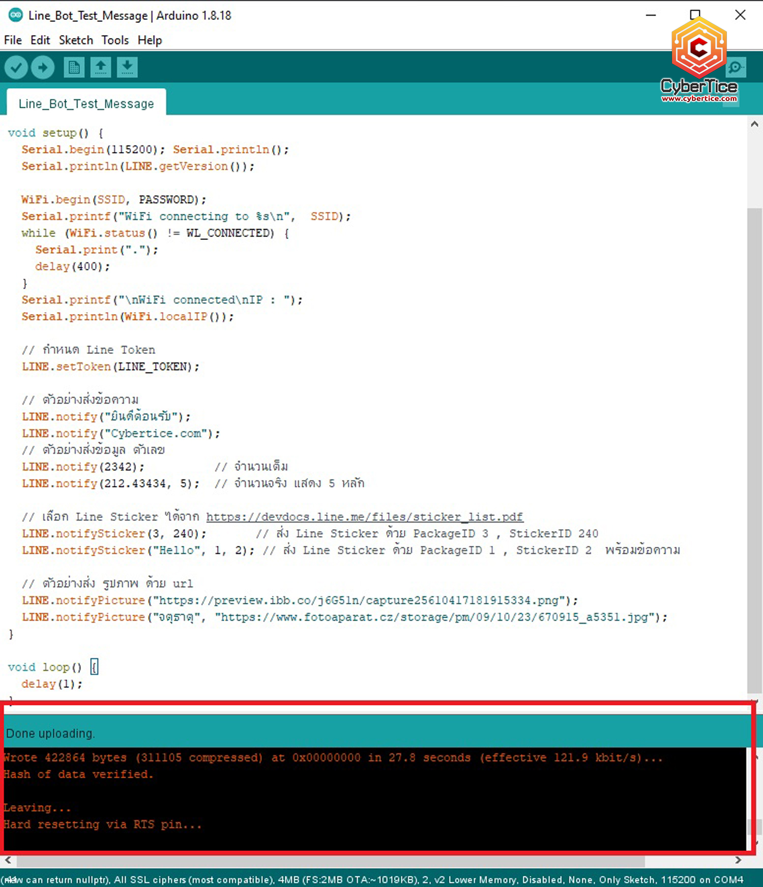 สอนใช้งาน NodeMCU ESP8266 ส่งข้อความ สติ๊กเกอร์ รูปภาพ แจ้งเตือนผ่าน LINE Notify (2022) - ขาย ...