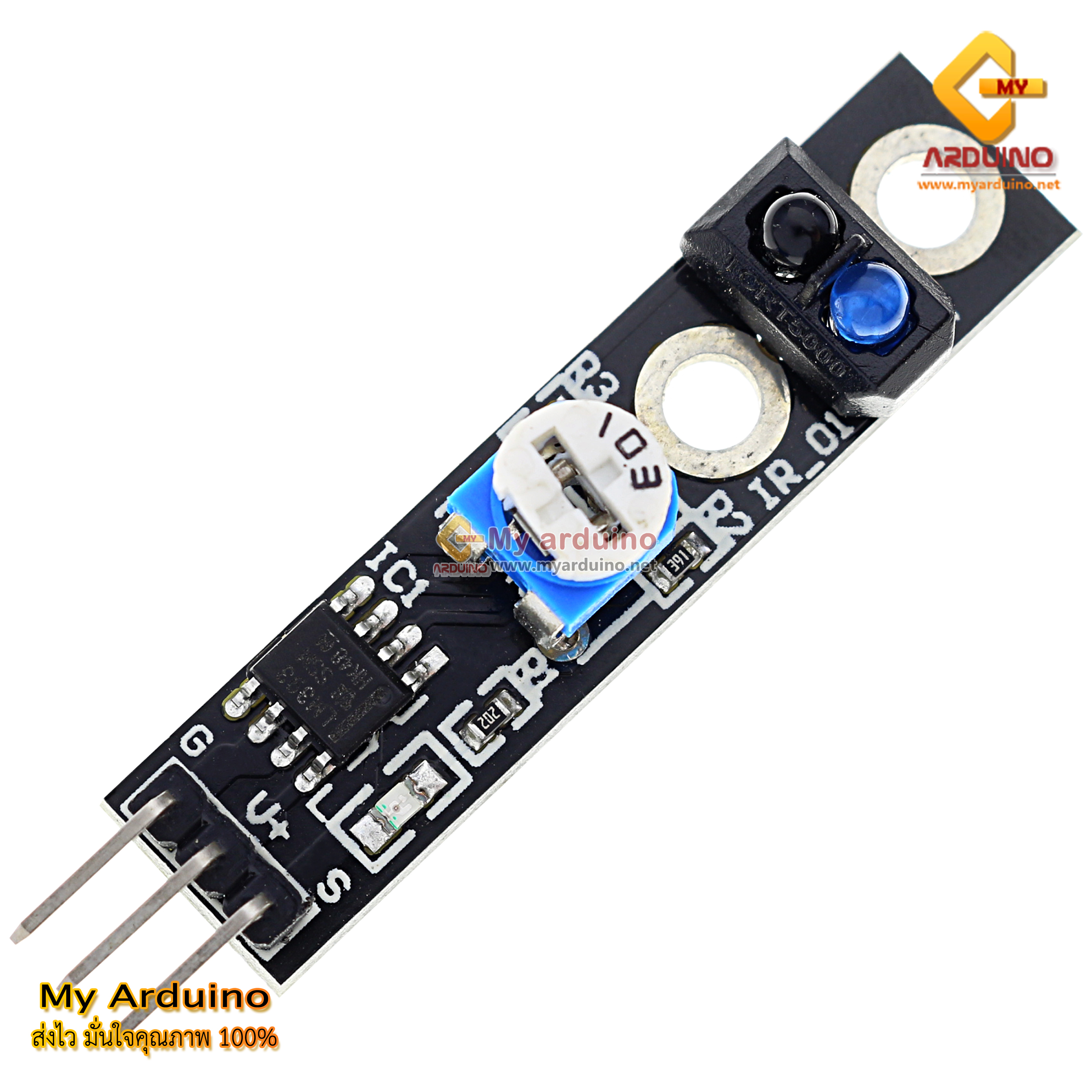 โมดูลตรวจจับเส้นขาวดำ ตรวจจับวัตถุ Infrared Line Tracking Tracker Sensor Module TCRT5000 KY-033 ...