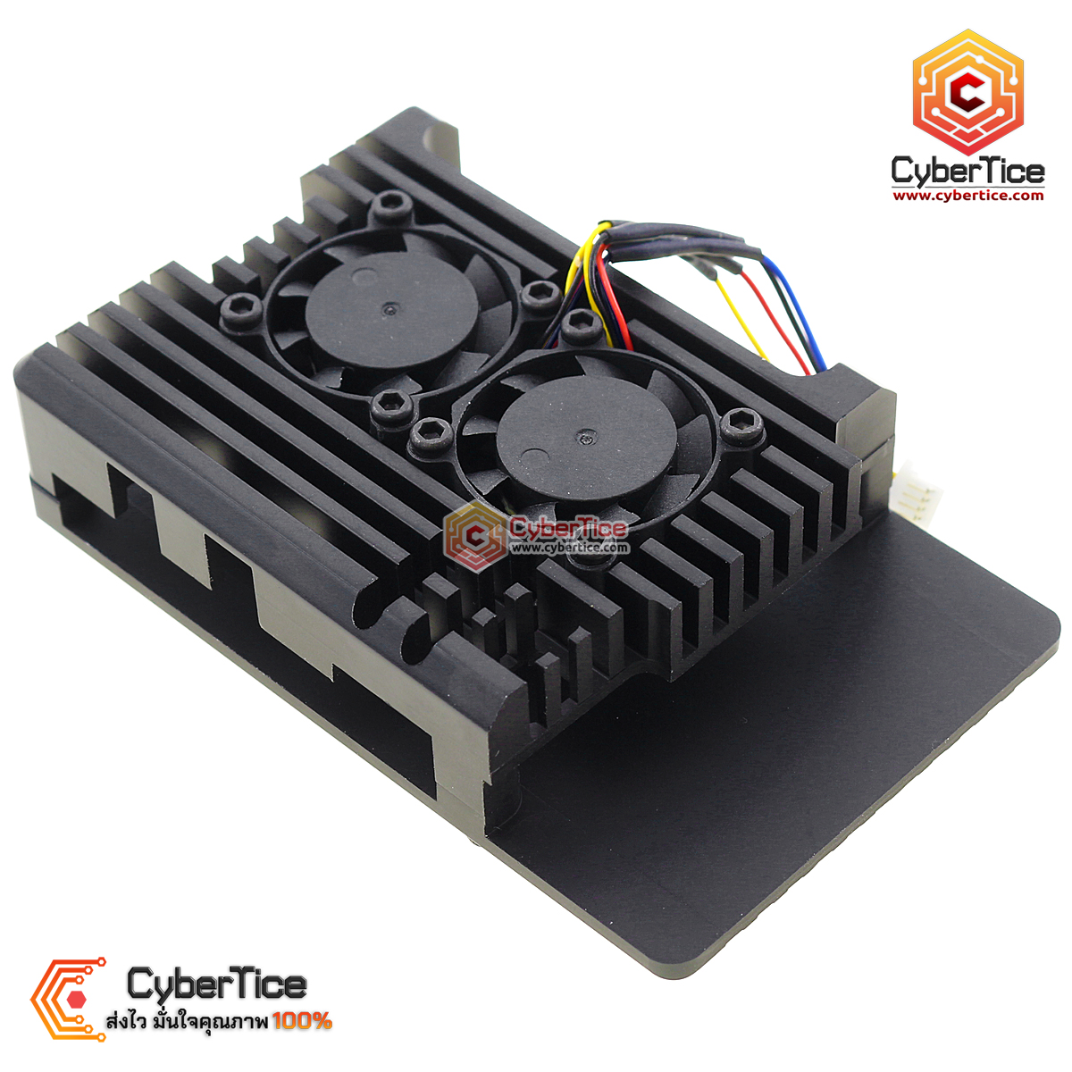 Raspberry pi 5 Aluminum Case Box Dual Cooling Fan Heat Sink - ขาย ...