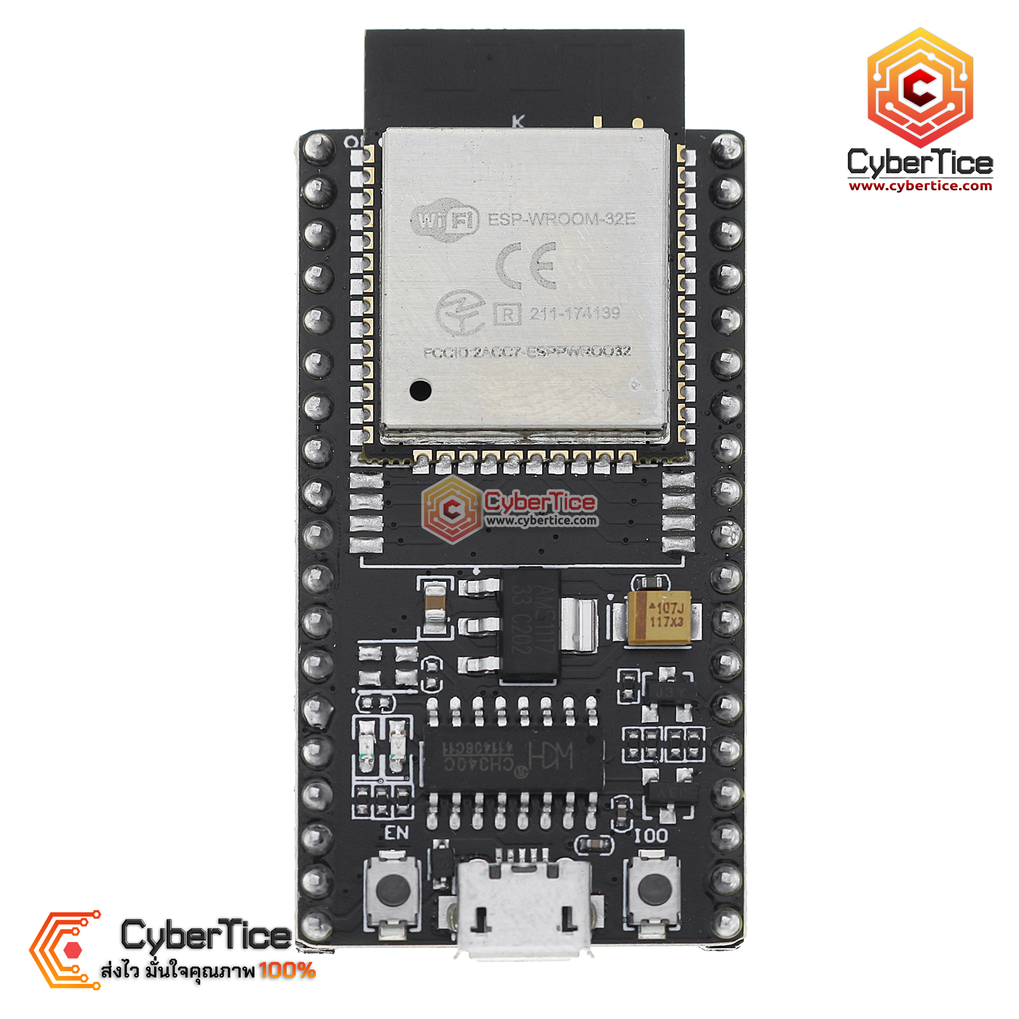 ESP32E NodeMCU ESP-WROOM-32E Wi-Fi and Bluetooth Module Dual Core Consumption CH340C - ขาย ...