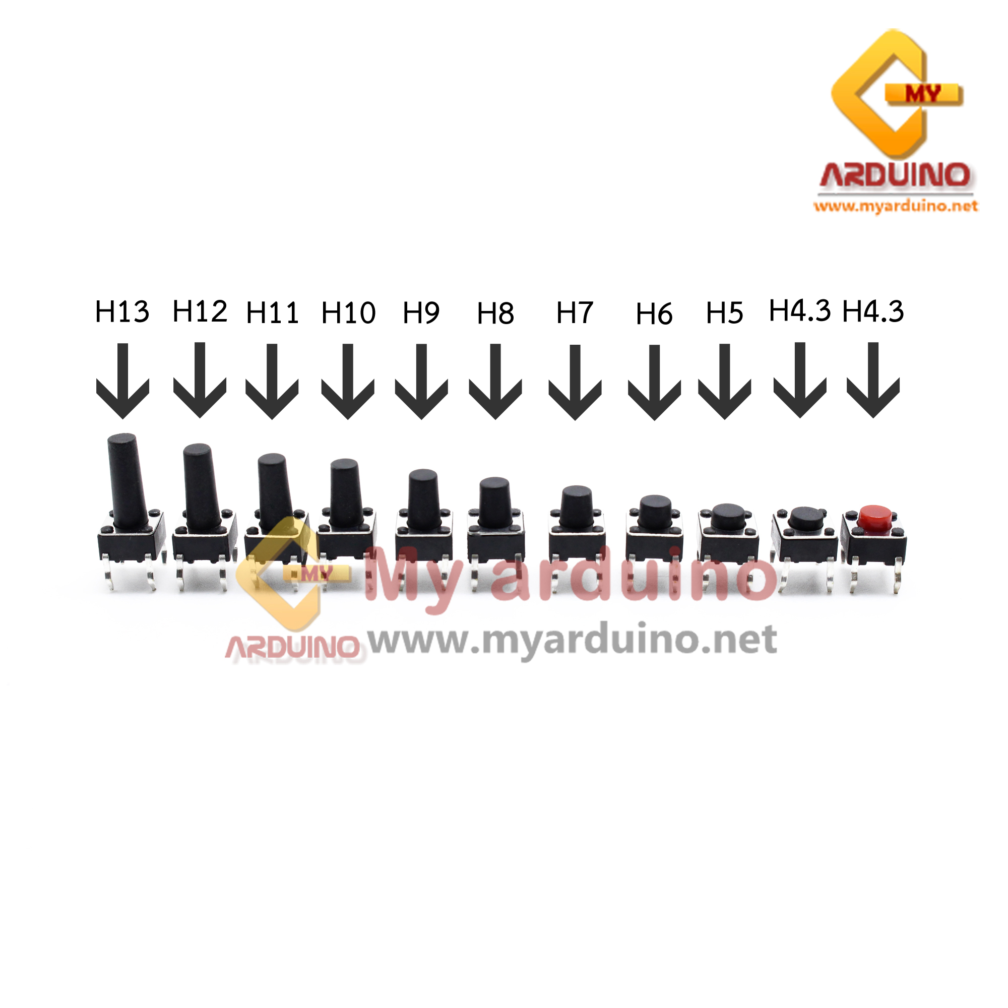 ไมโครสวิตช์กดติดปล่อยดับ 4ขา 6x6x8mm Micro Switch Button จำนวน 5 ชิ้น ขาย Arduino อุปกรณ์
