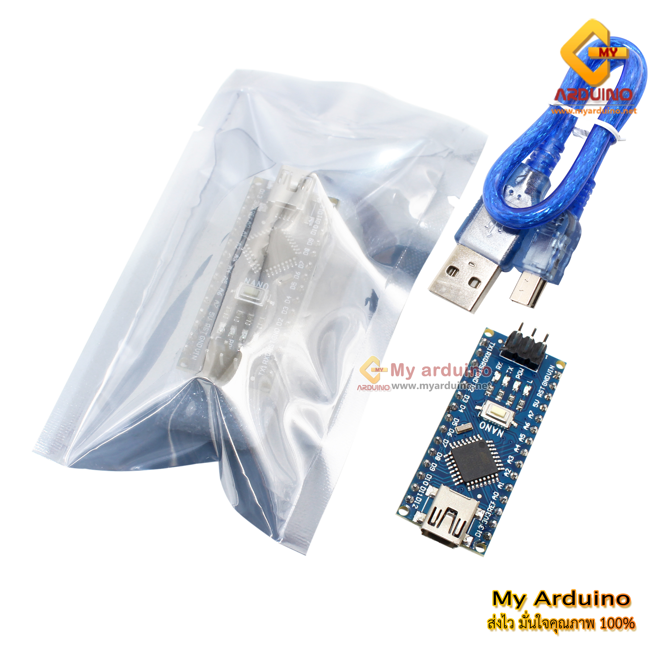 Arduino Nano 3.0 Mini USB รุ่นใหม่ชิฟ CH340G พร้อมสายUSB - ขาย Arduino ...