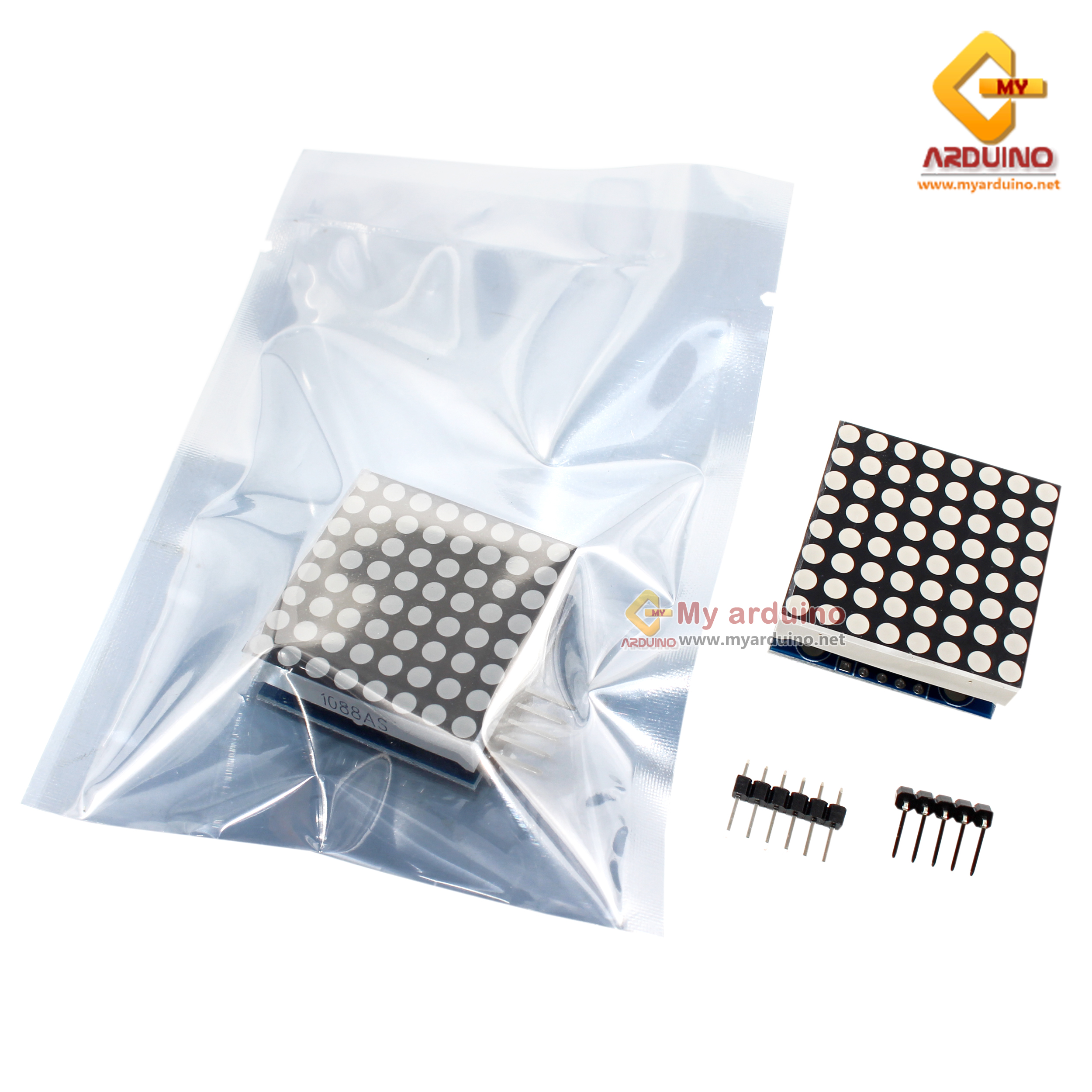 LED Matrix Driver MAX7219 IC Driver Module + LED Dot Matrix 8x8 ขนาด ...