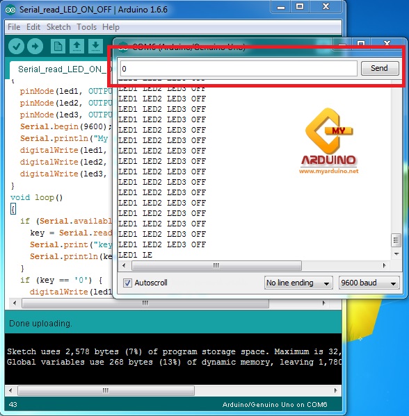 สอนใช้งาน Arduino การสื่อสารอนุกรม Serial ส่งค่าต่างๆจากคอมพิวเตอร์มาควบคุม Arduino ขาย
