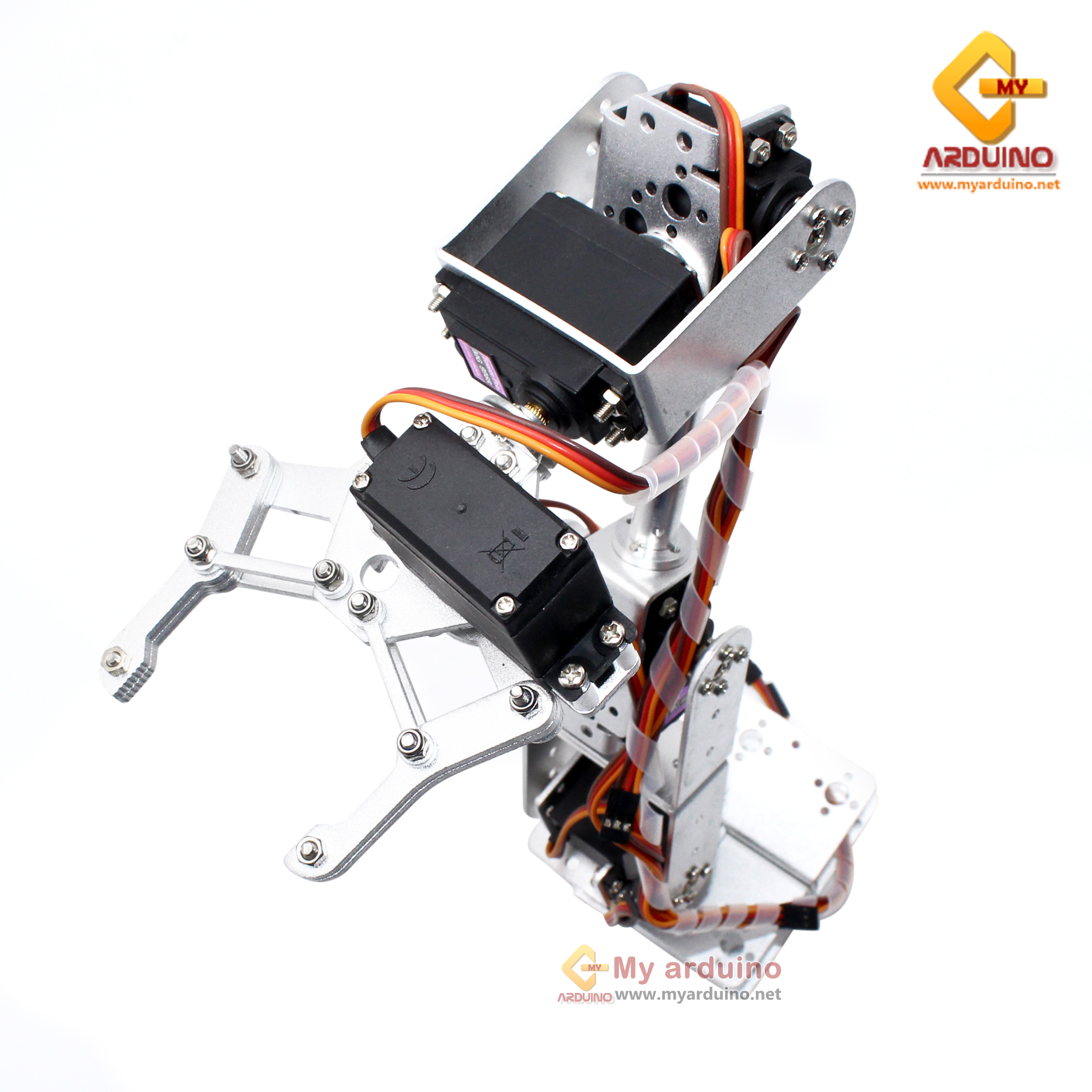 โครงแขนกลหุ่นยนต์ Arm Robot Arduino 6DOF สีเงิน โลหะ - ขาย Arduino อุปกรณ์ Arduino คุณภาพดี ราคา ...