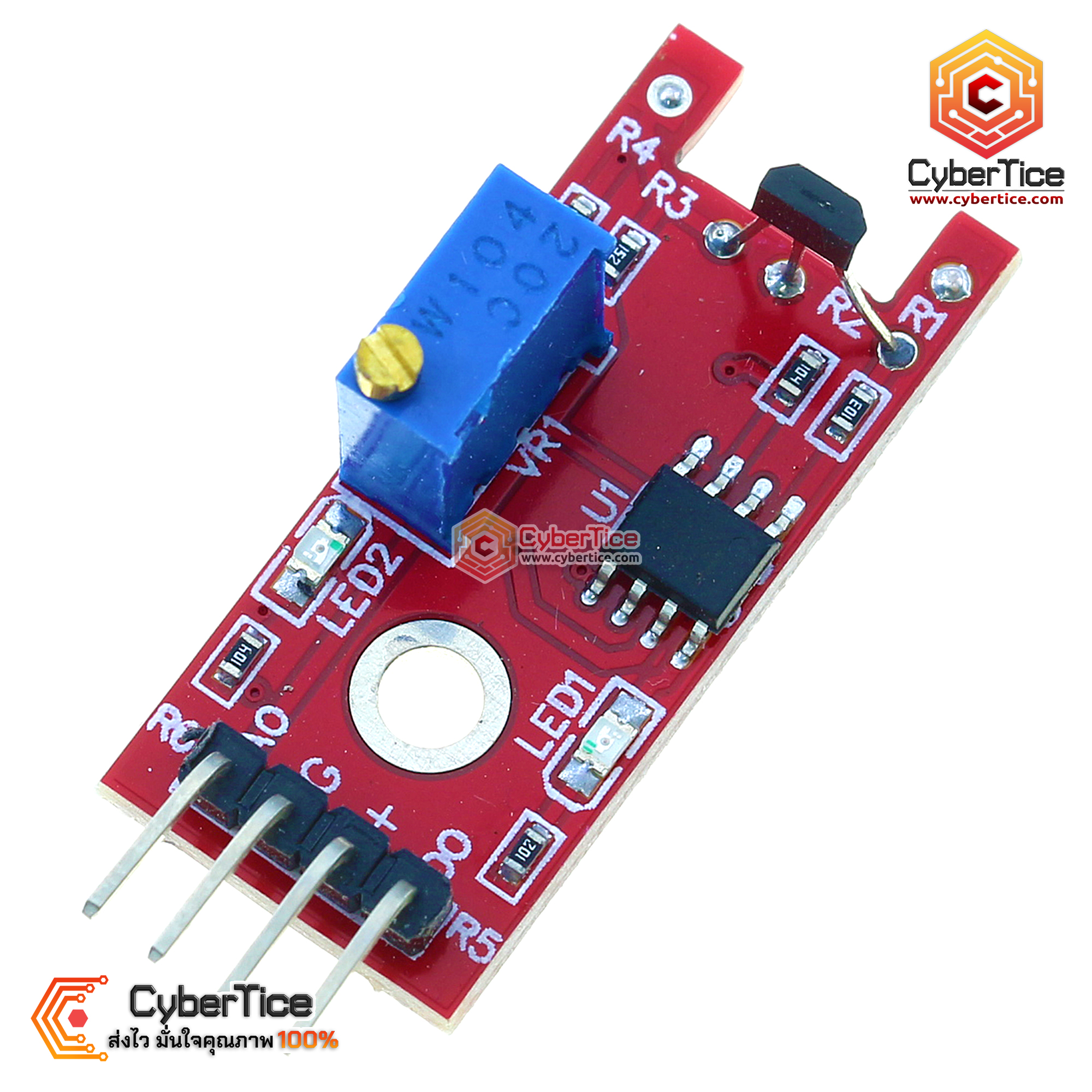 Hall Sensor Module เซ็นเซอร์ตรวจจับแม่เหล็ก 3144E KY-024 สีแดง - ขาย Arduino อุปกรณ์ Arduino ...