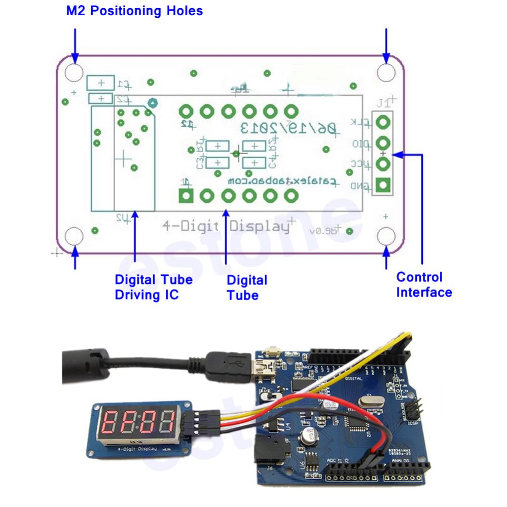 LED Time Clock Module For Arduino 0.36" TM1637 Driver โมดูลแสดงผลแบบนาฬิกา ตัวเลข 4 หลัก - ขาย ...