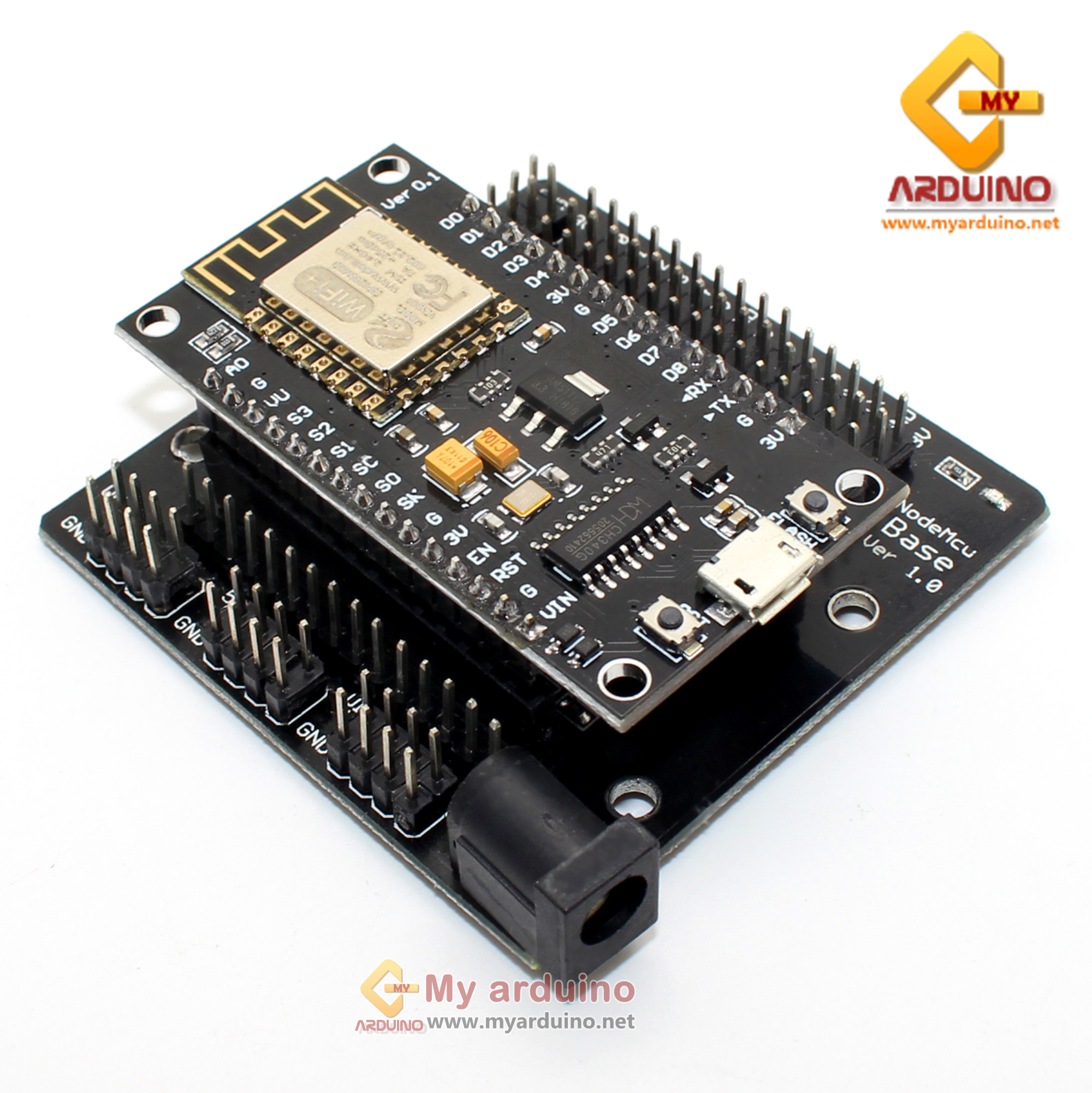 Nodemcu Base Ver 10 For Esp8266 Nodemcu Uart Wifi Iot บอร์ด ขยายขา