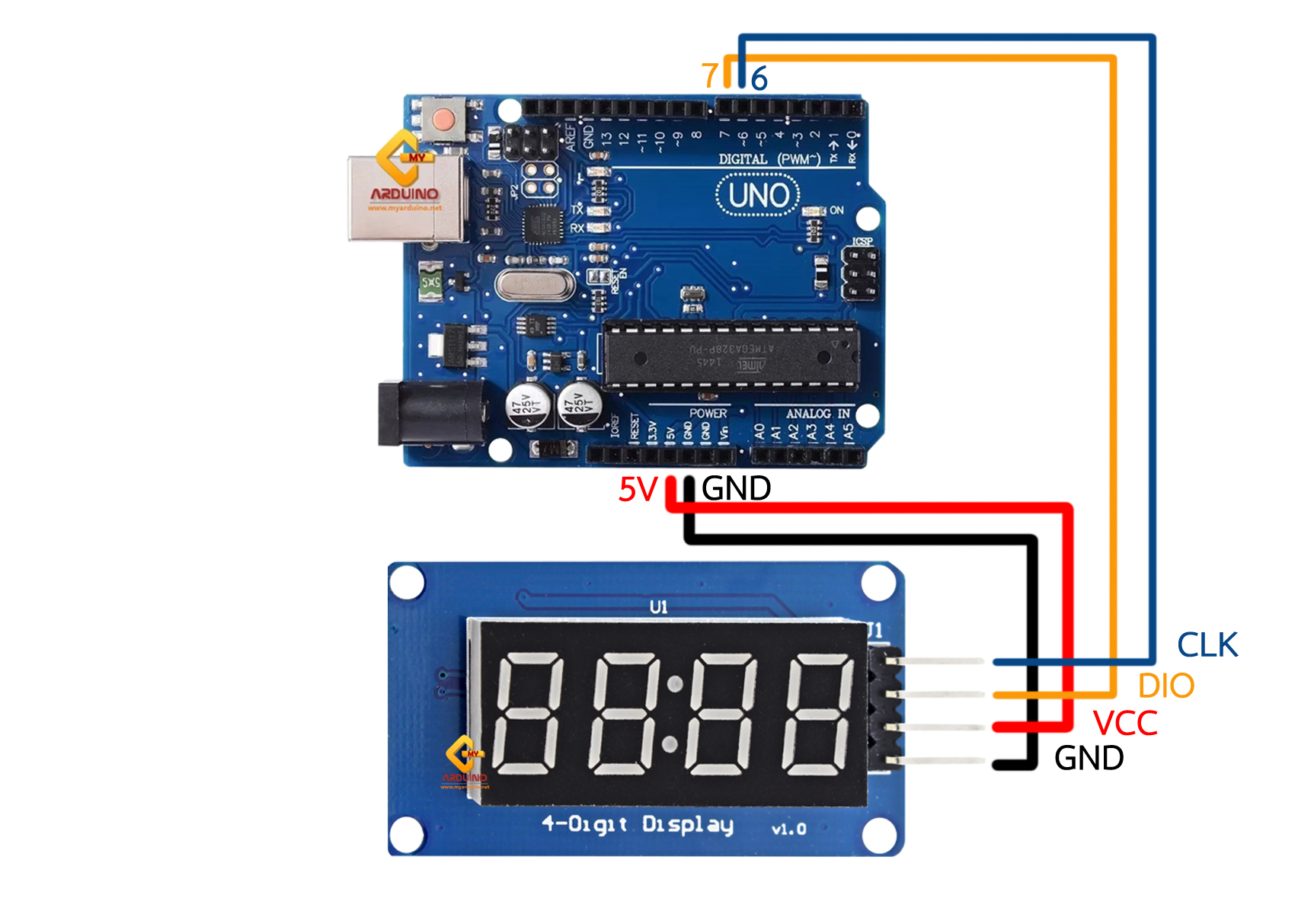 สอนใช้งาน Arduino โมดูลแสดงผลแบบนาฬิกา ตัวเลข 4 หลัก Led Time Clock Module Tm1637 ขาย Arduino