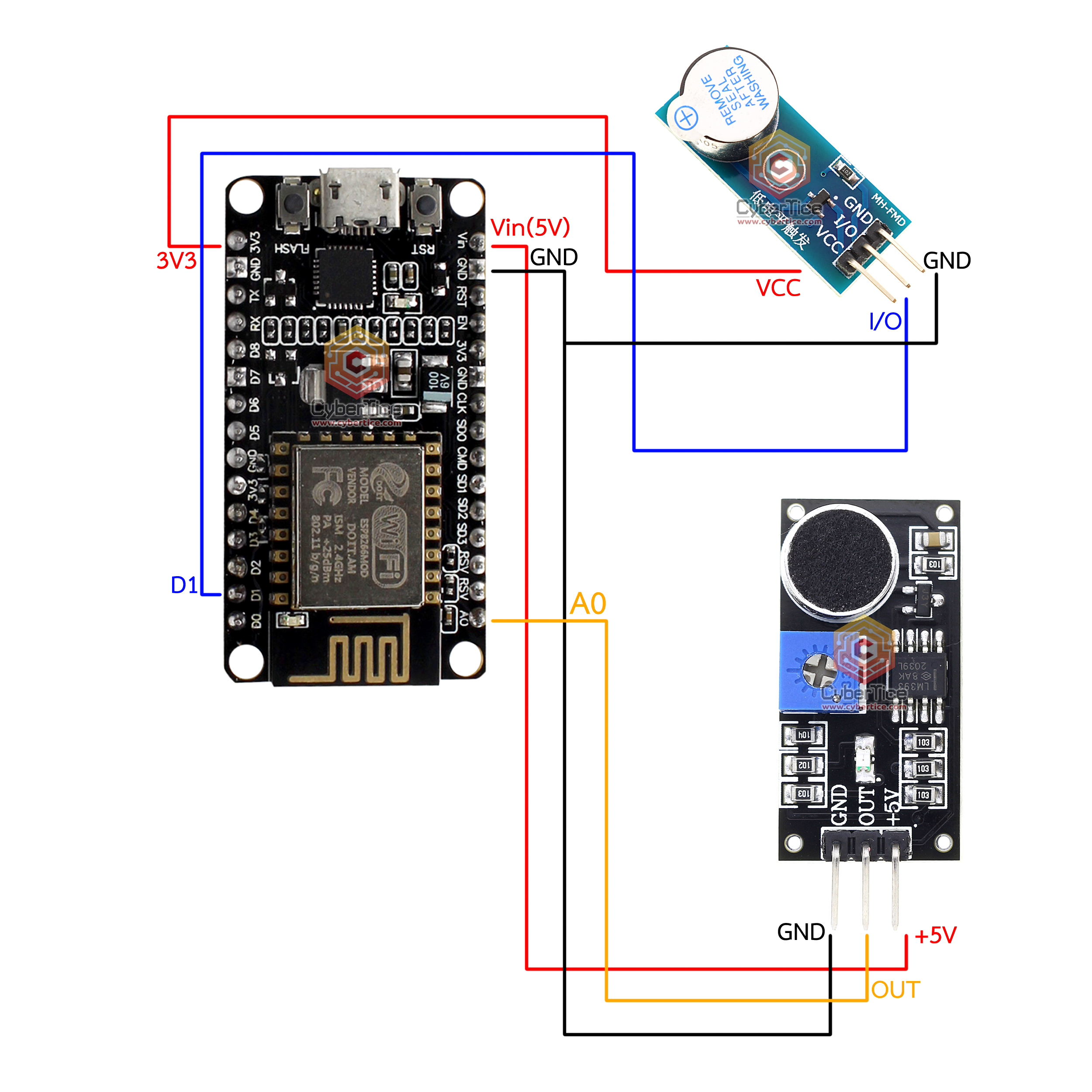 สอนใช้งาน Esp8266 เซ็นเซอร์ตรวจจับเสียง Sound Sensor Module Condenser Lay On Pcb ขาย Arduino