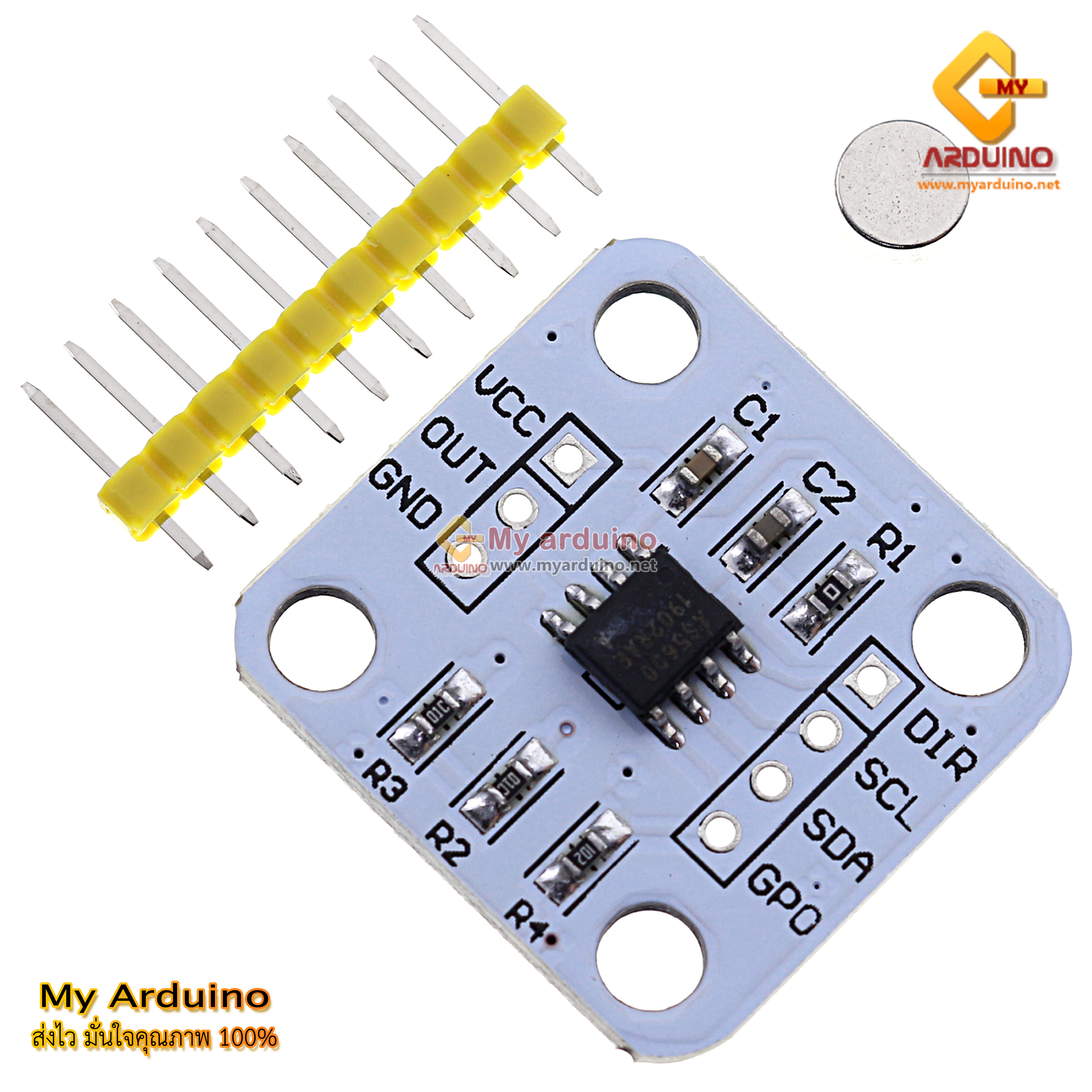 AS5600 เซ็นเซอร์ตรวจจับแม่เหล็ก magnetic encoder magnetic induction ...