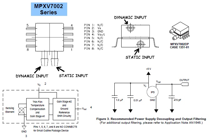 MPXV7002DP เซนเซอร์วัดความดัน Pressure Sensor DUAL PORT - ขาย Arduino ...