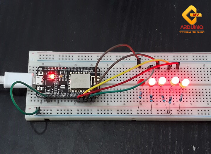 สอนใช้งาน Nodemcu Esp8266 คำสั่ง For สั่งงานให้โปรแกรมวนลูปทำซ้ำ ไฟ Led วิ่ง ขาย Arduino