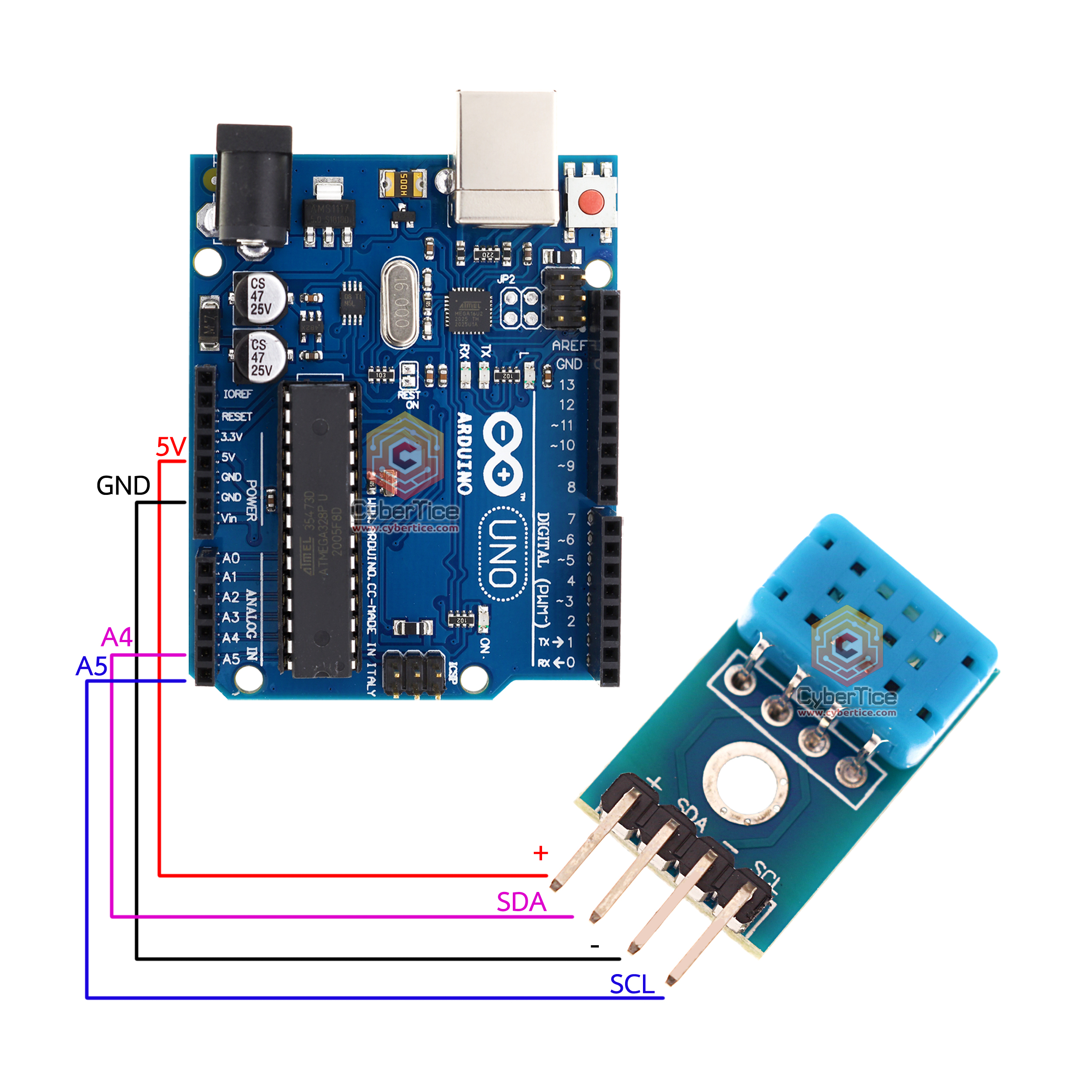 DHT12 Sensor เซนเซอร์ความชื้นและอุณหภูมิ แบบ I2C พร้อม PCB แถมสายไฟ - ขาย Arduino อุปกรณ์ ...