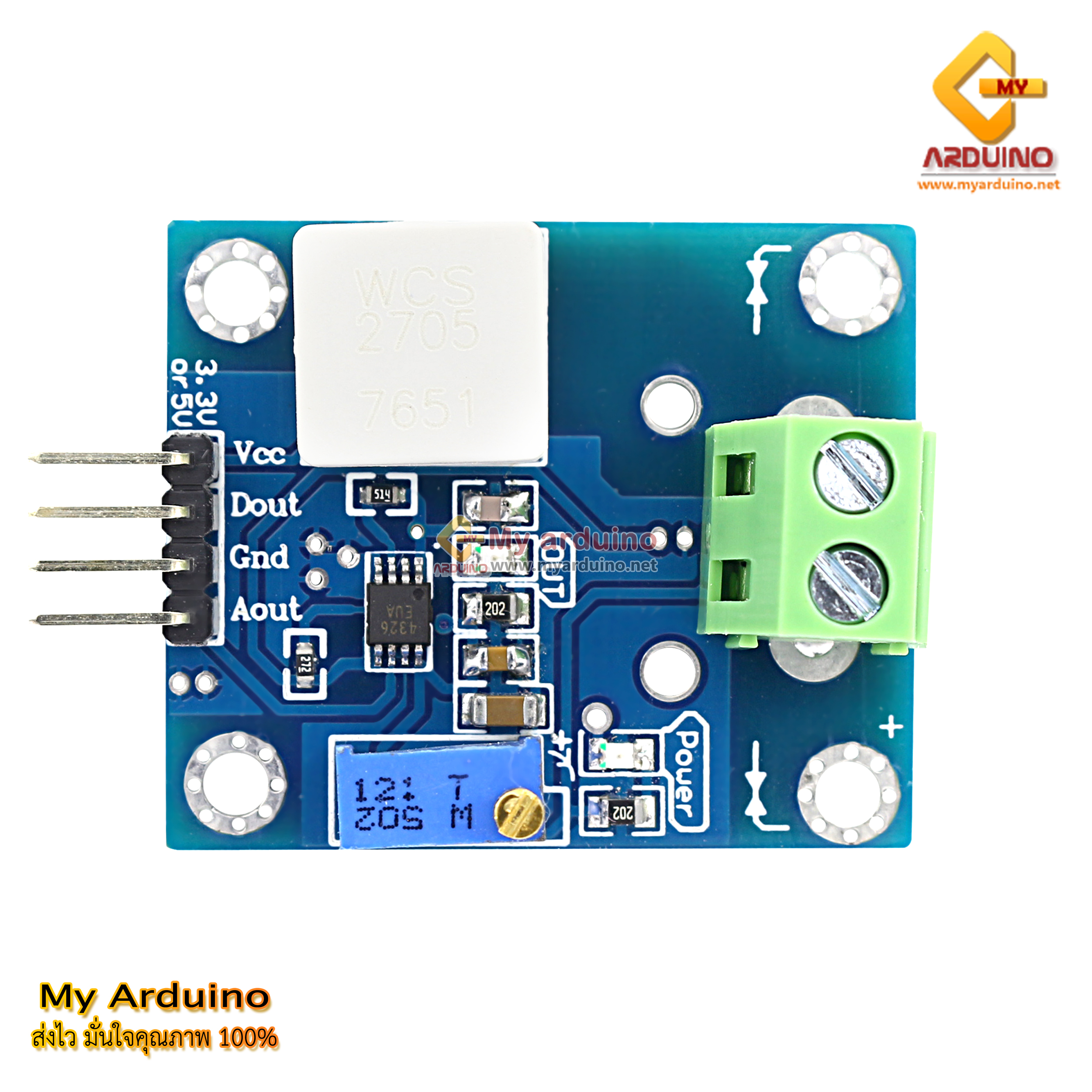 WCS2705 Hall Effect DC and AC Current Sensor Module 0-5A 0.256V/1A - ขาย Arduino อุปกรณ์ Arduino ...