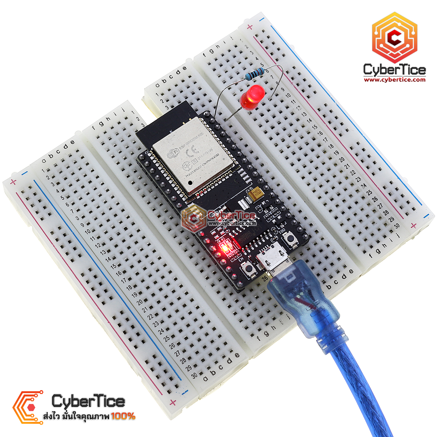 สอนใช้งาน ESP32E NodeMCU ESP-WROOM-32E Wi-Fi and Bluetooth Module Dual ...